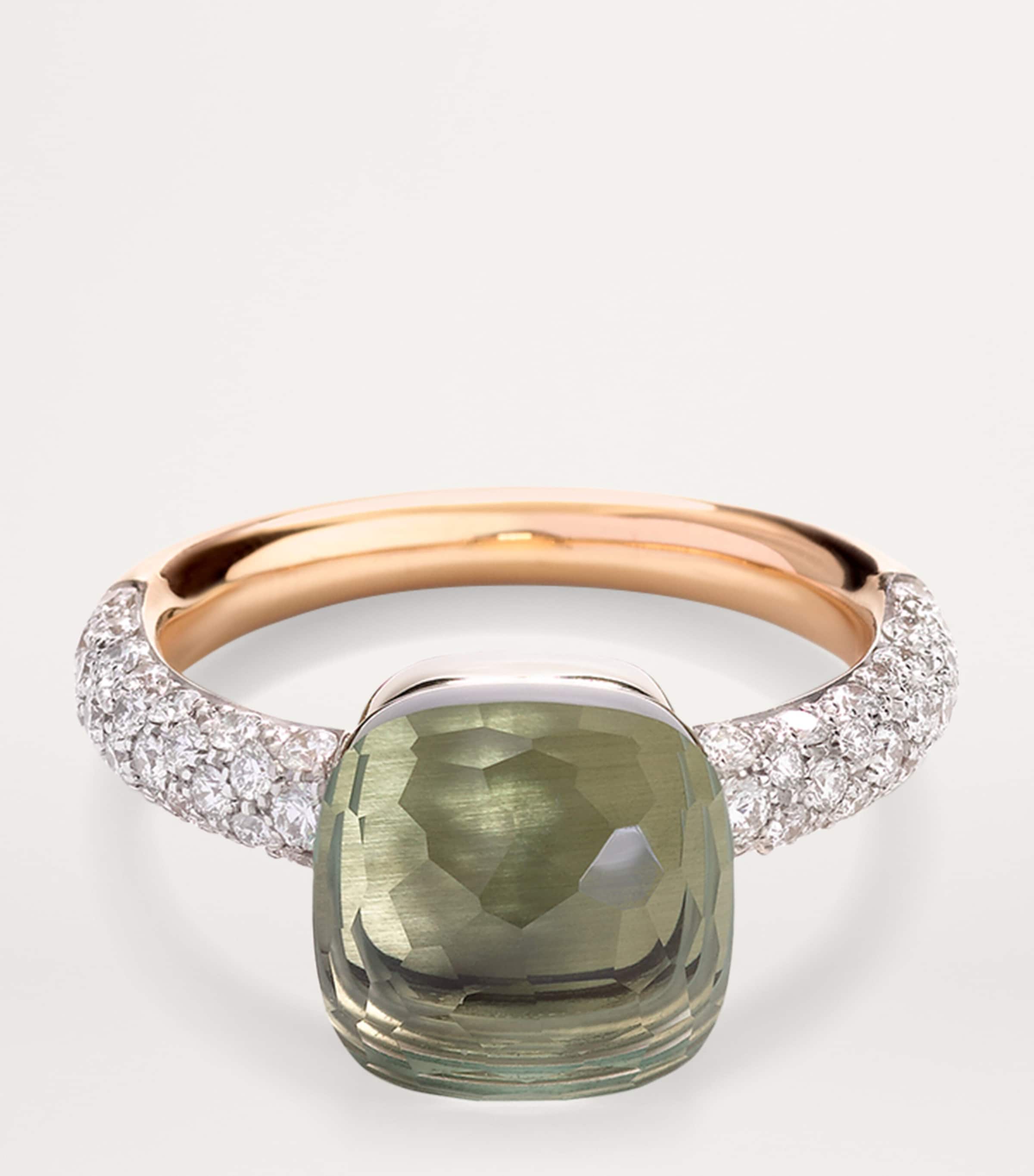 Pomellato Rose Gold, Diamond and Prasiolite Nudo Classic Ring | Harrods UK
