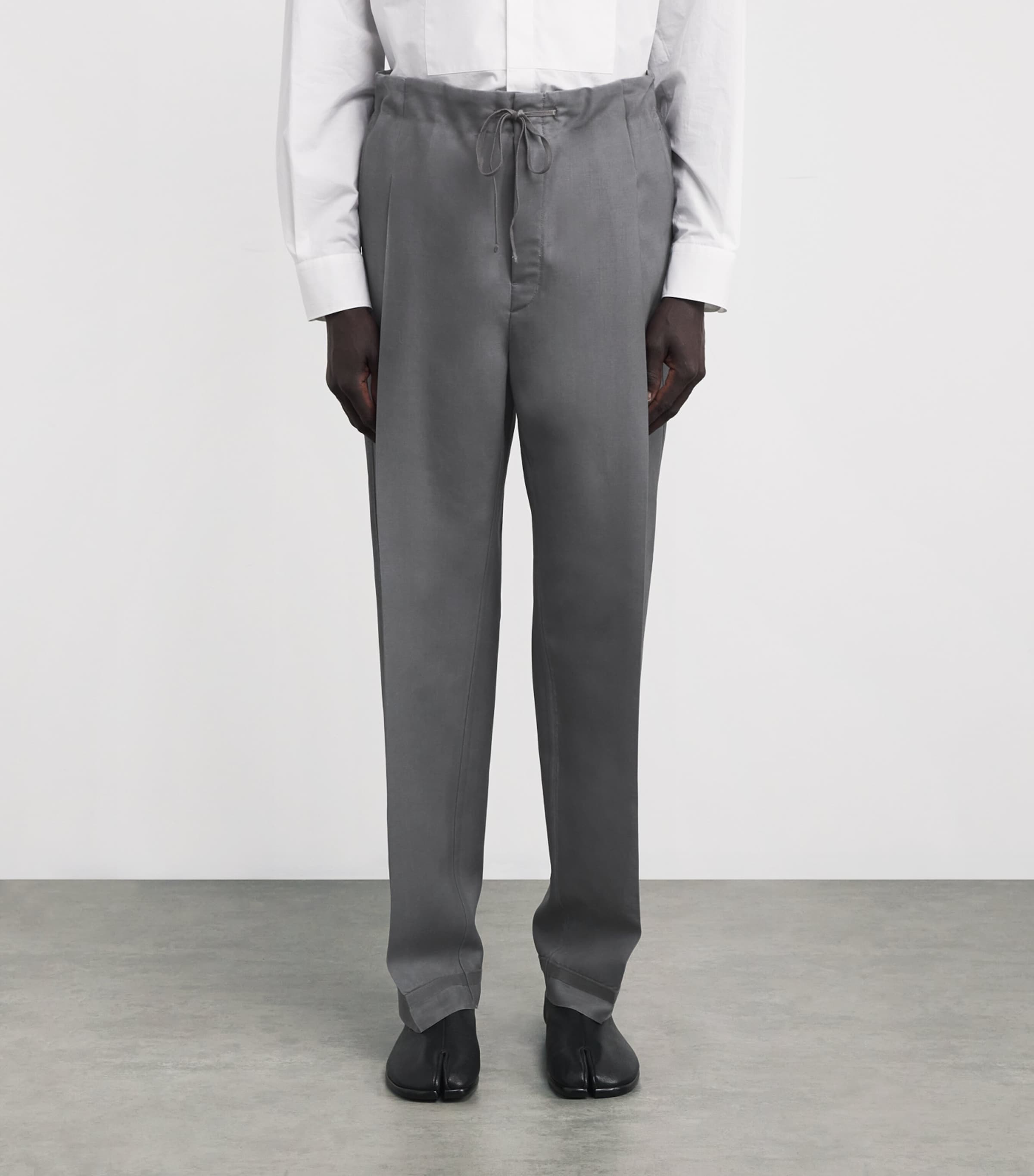 Maison Margiela Mohair-Wool Four Stitch Drawstring Trousers Maison Margiela Mohair-Wool Four Stitch Drawstring Trousers