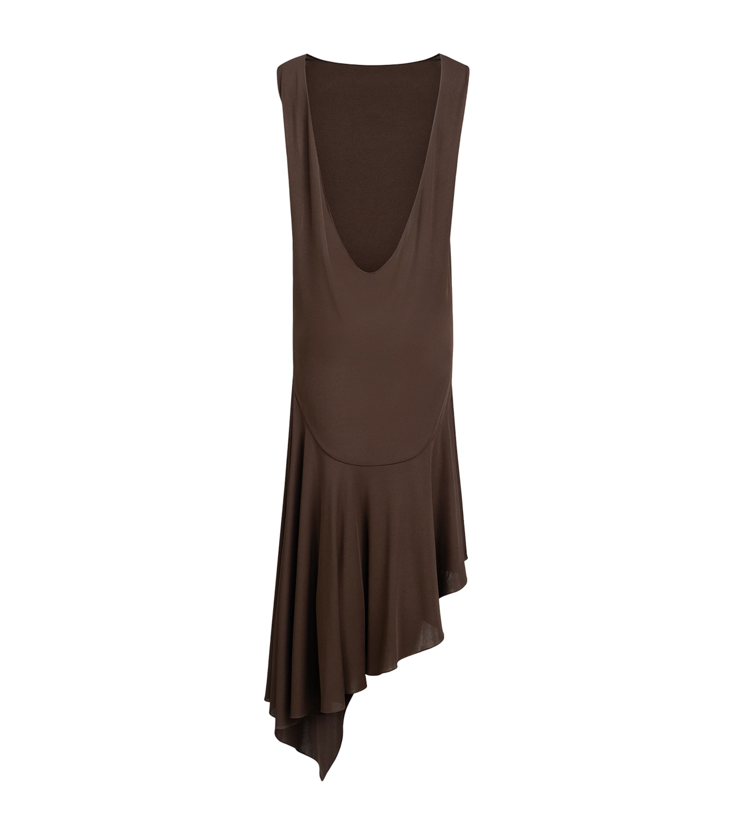 Alaïa Brown Jersey Asymmetric Midi Dress | Harrods NL