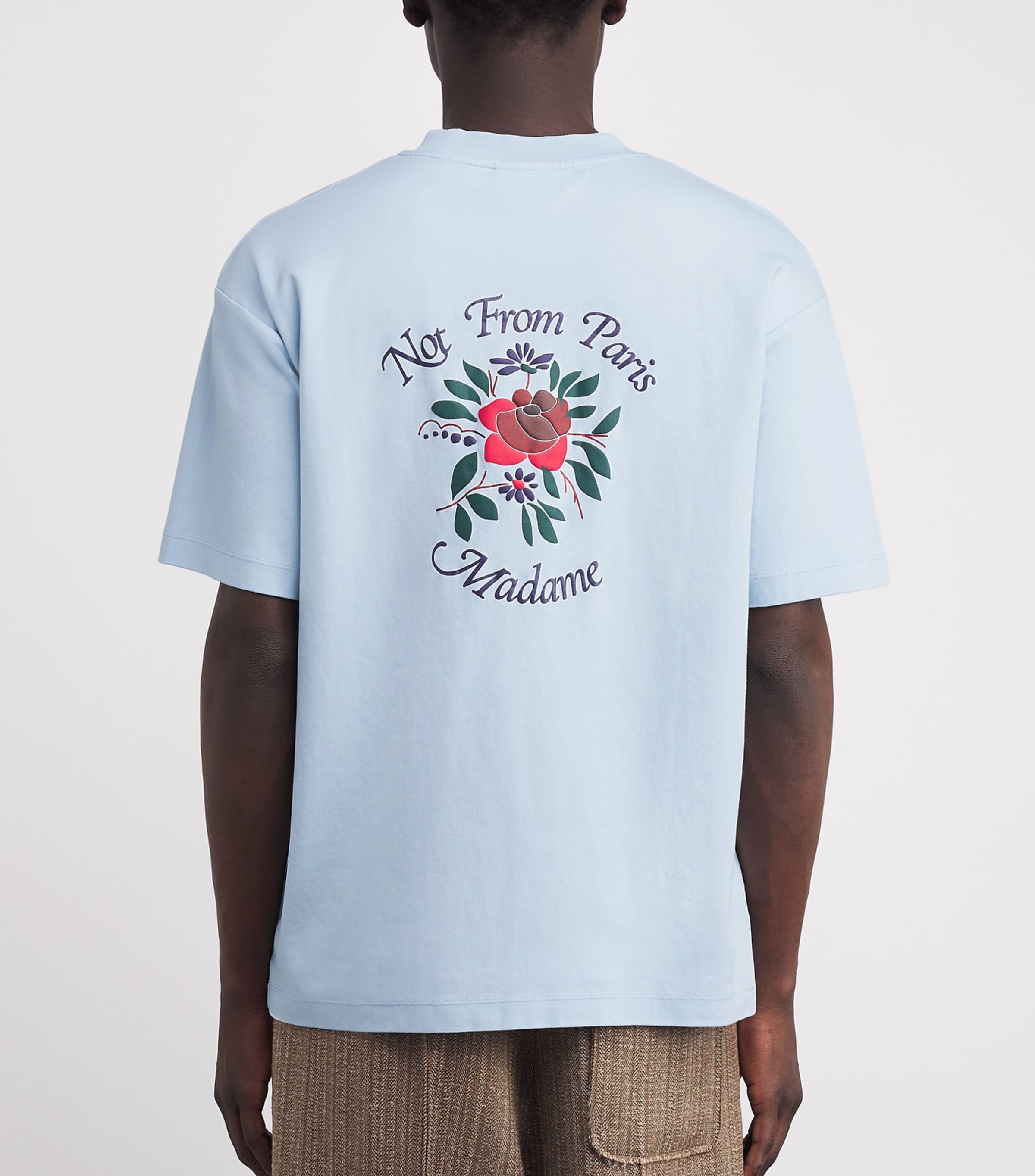 Drôle De Monsieur Blue Cotton Rose Slogan T-Shirt | Harrods UK