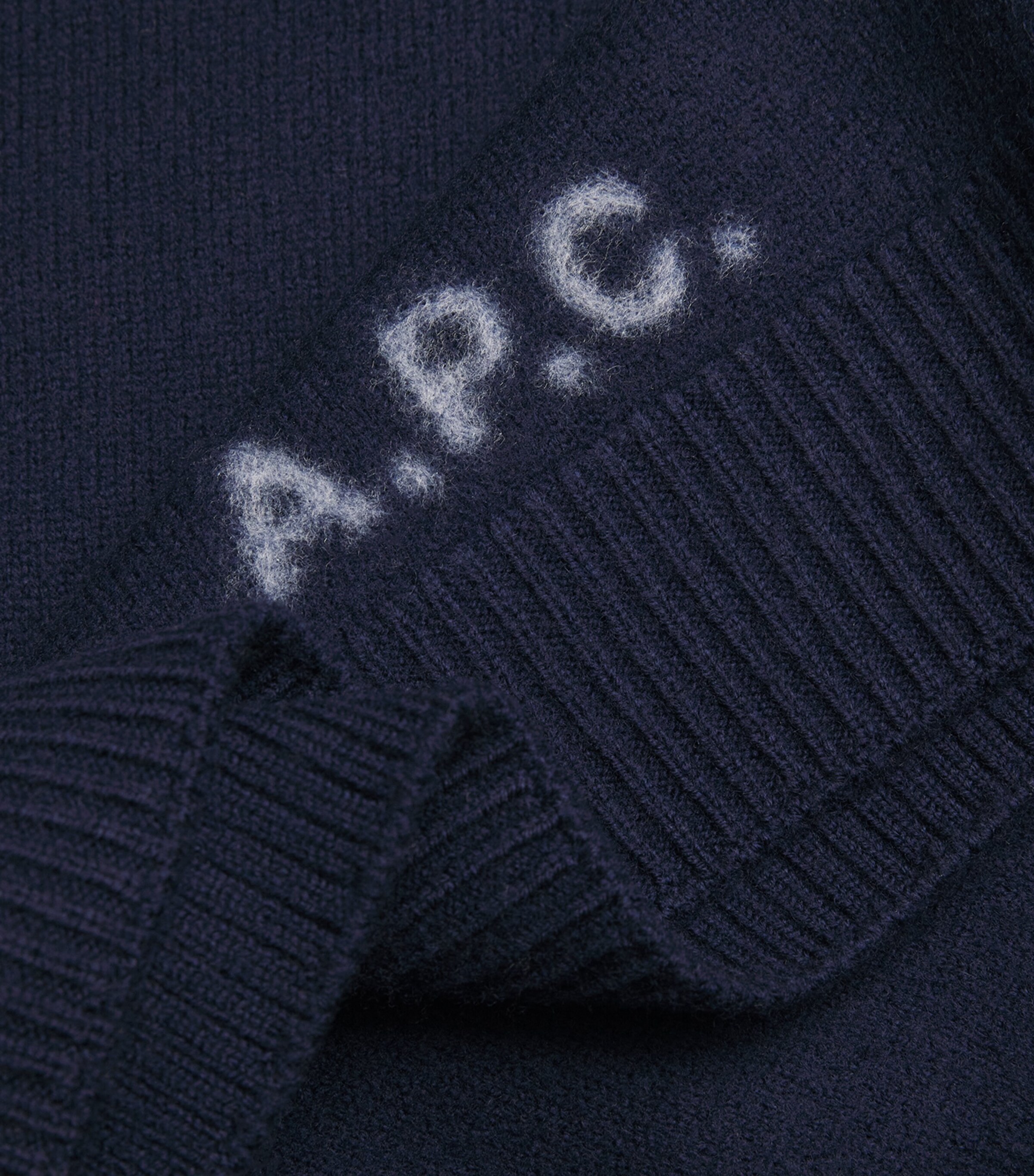 A.P.C. Navy Merino Wool Edward Logo Sweater | Harrods AU