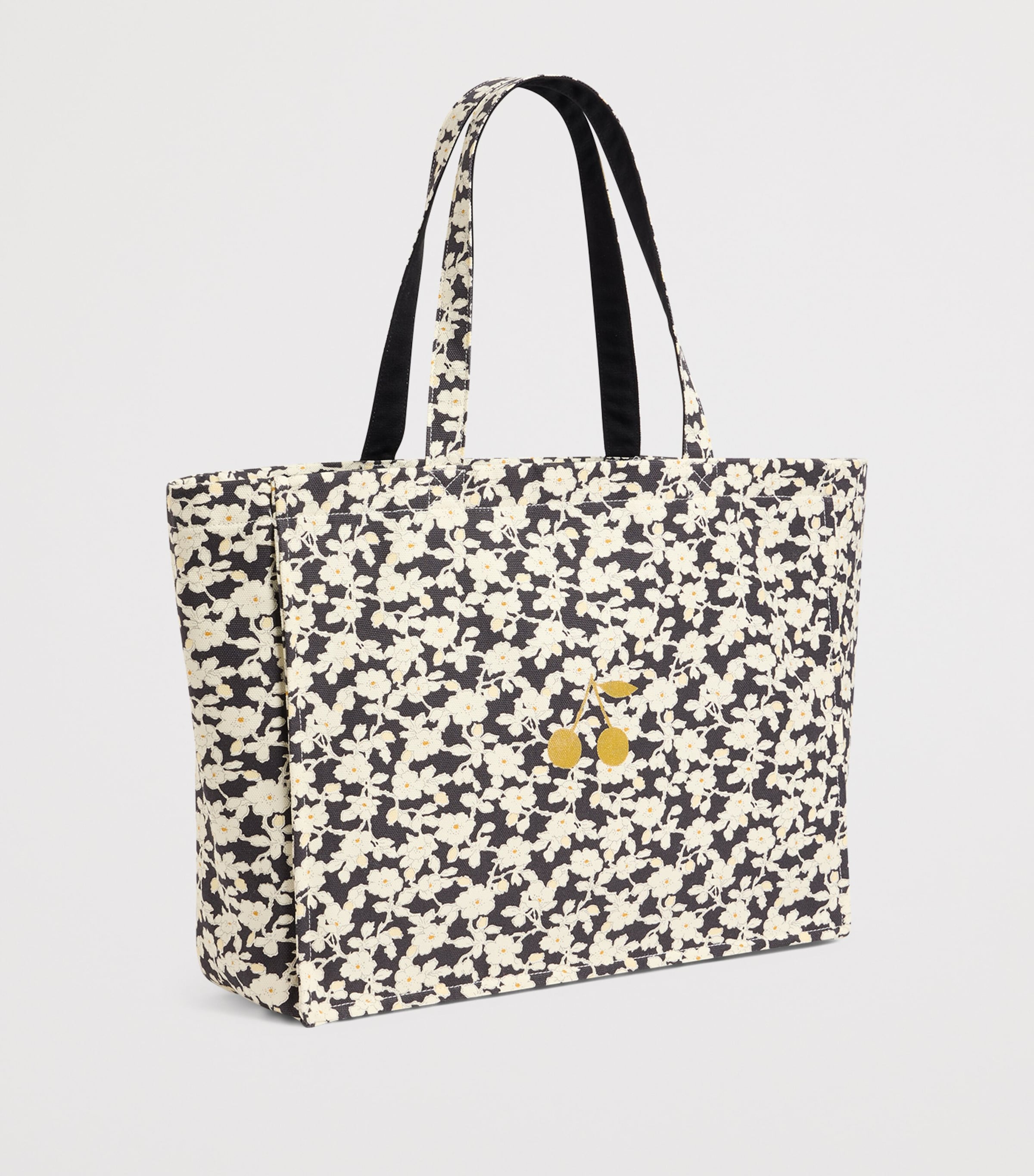 Bonpoint Black Cotton Floral Print Tote Bag | Harrods CA