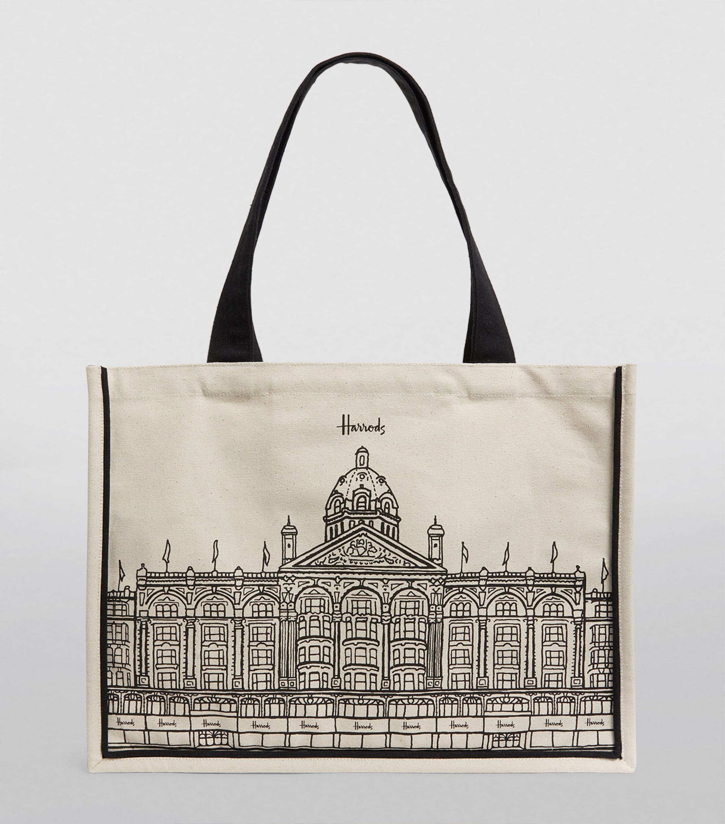 Harrods Ivory Large Harrods Outline Tote Bag | Harrods UK