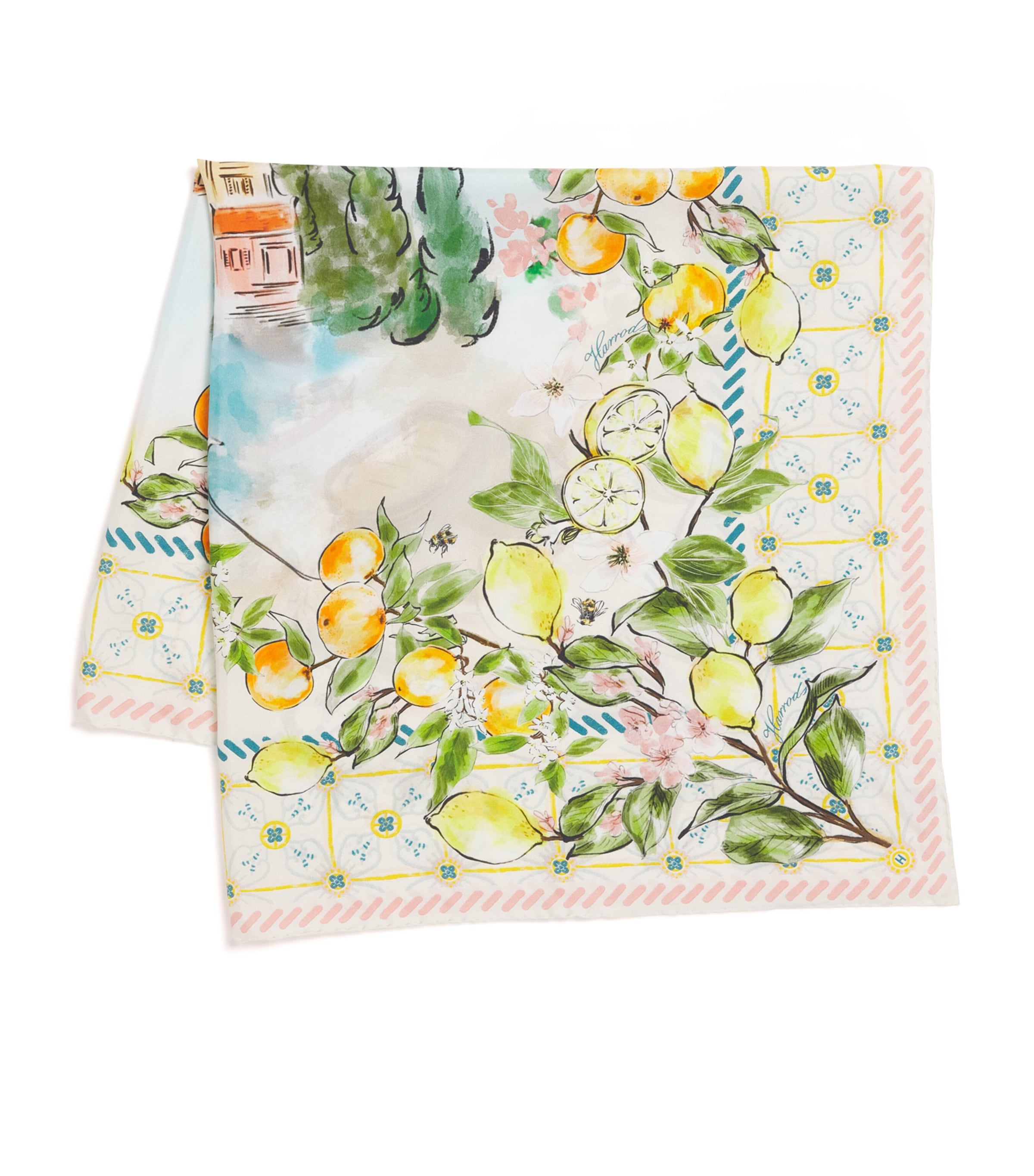 Harrods Yellow Silk High Summer Scarf | Harrods UK
