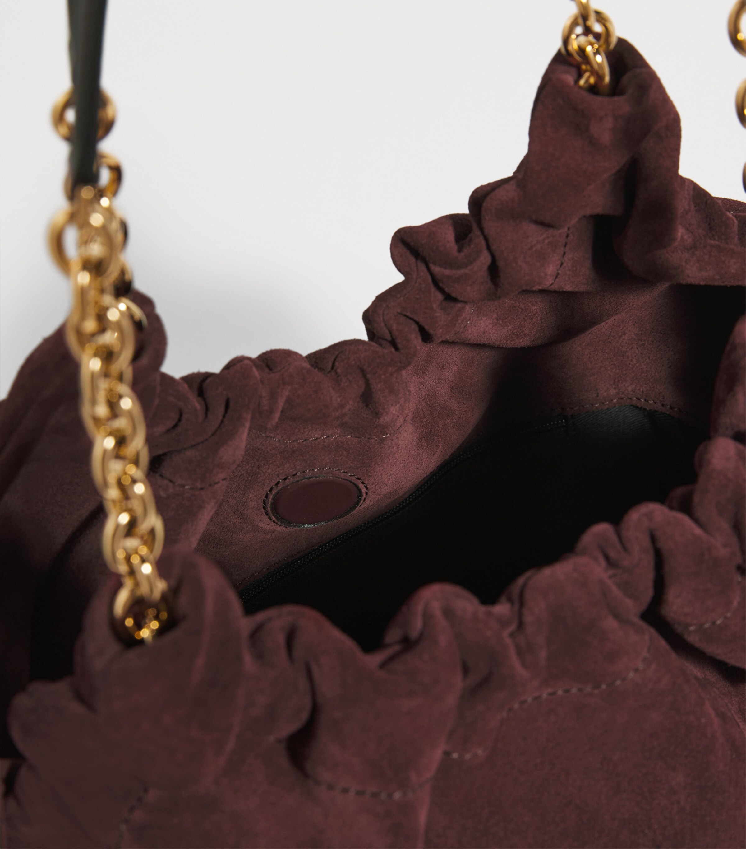Demellier Burgundy Suede Miami Shoulder Bag | Harrods AU