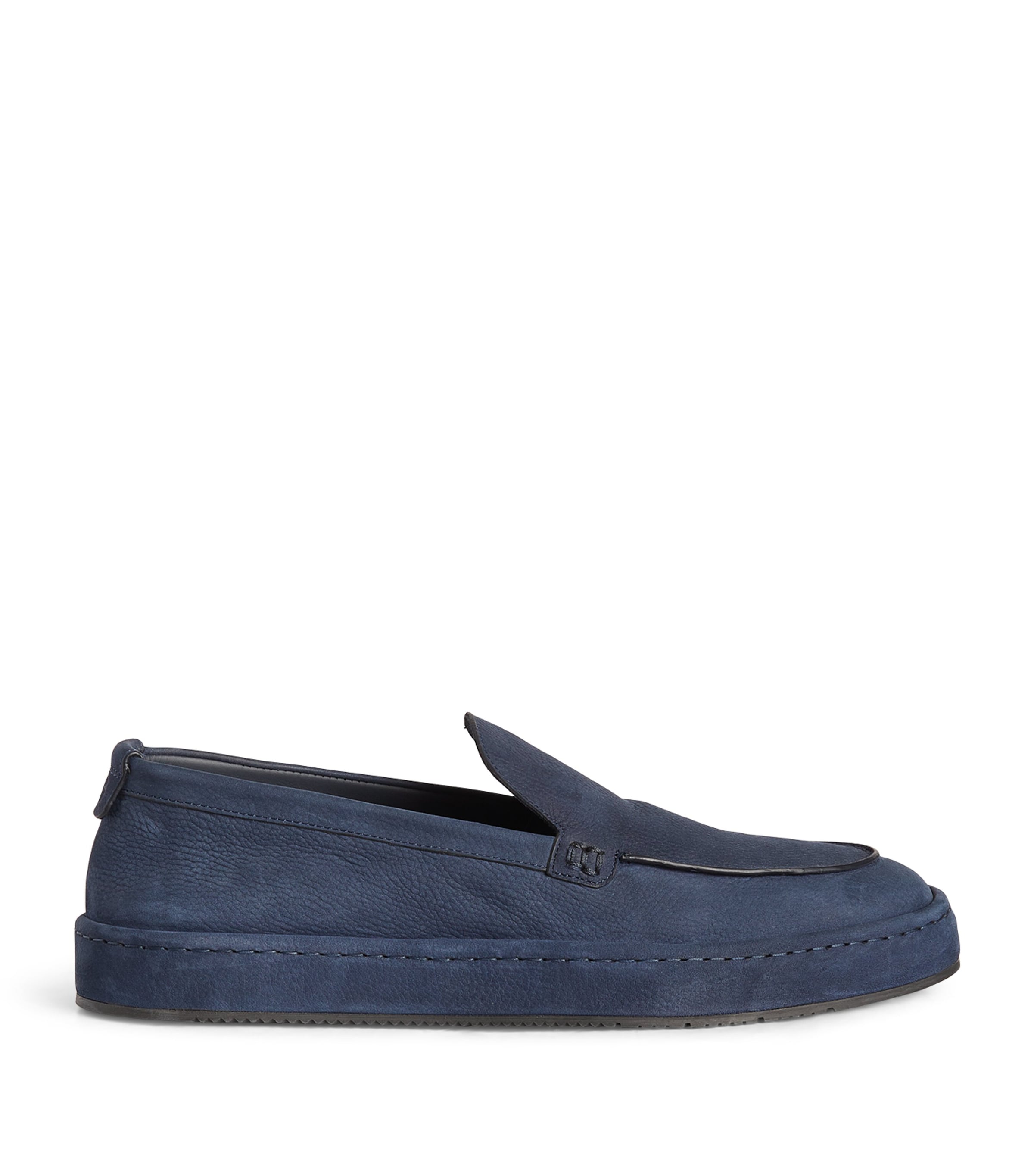 Giorgio Armani Leather Loafers In Blue | ModeSens