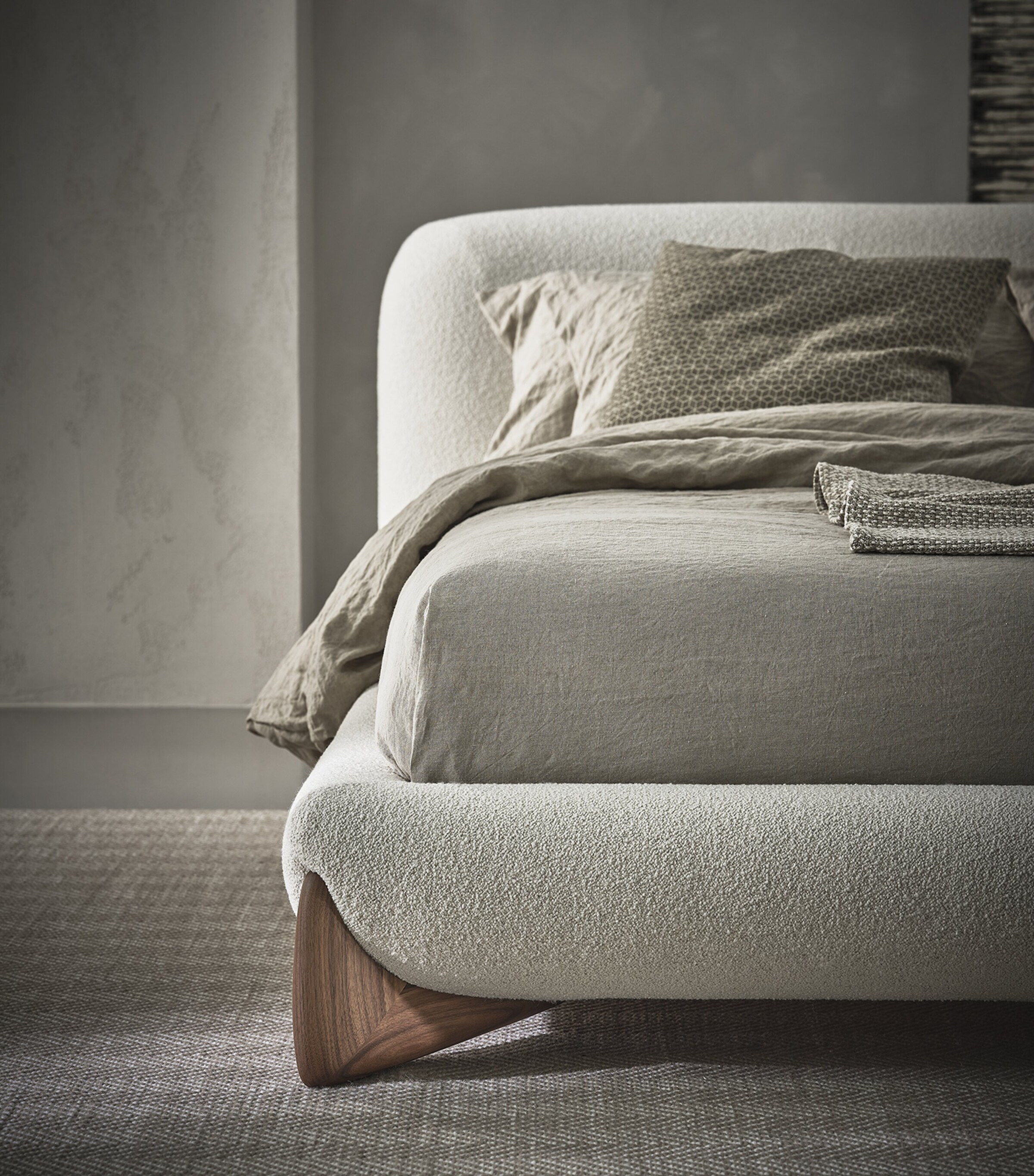 Porada Walnut Softbay Bed | Harrods UK