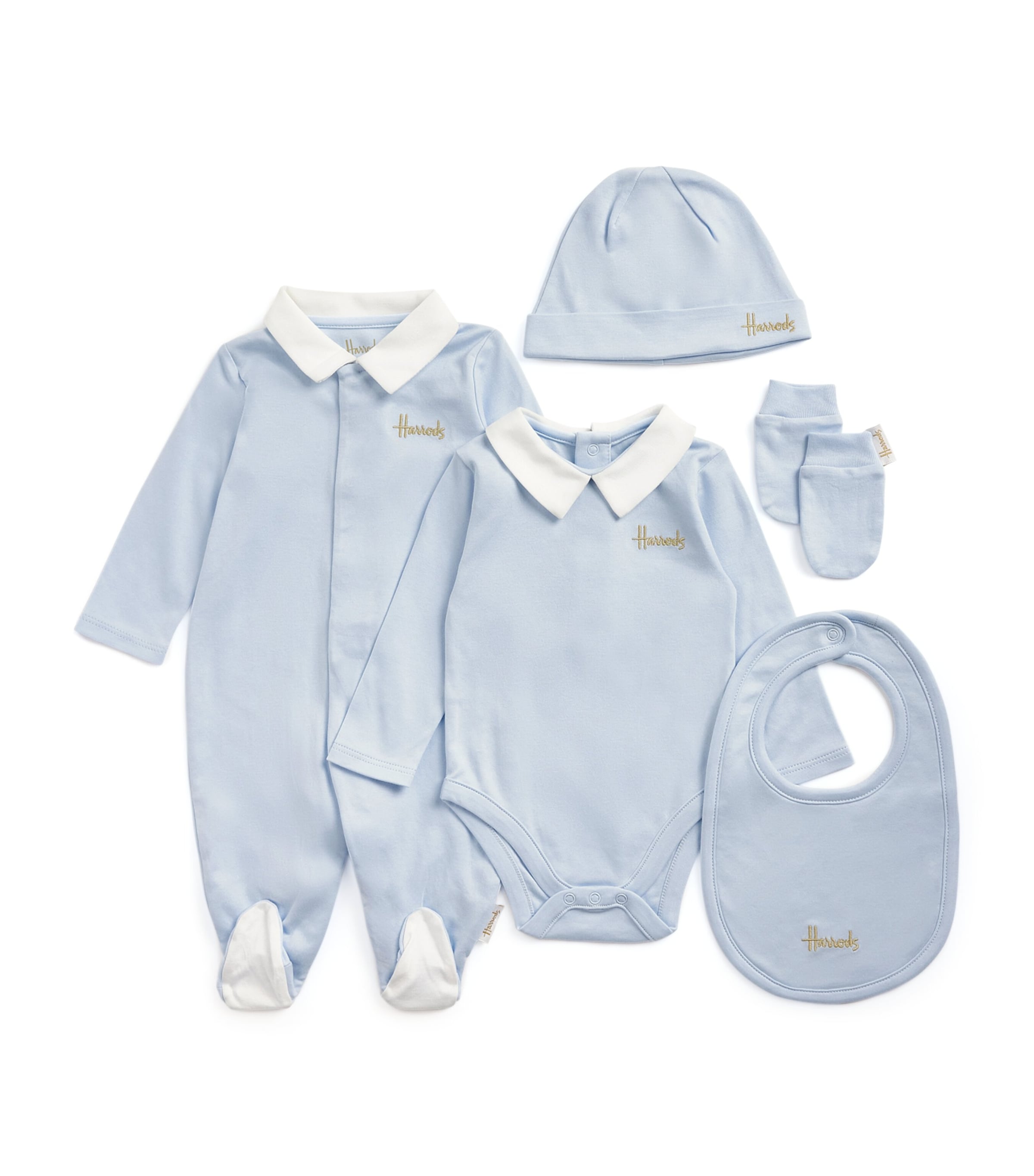 Harrods Blue Pima Cotton Jersey Baby Gift Set (0-18 Months) | Harrods UK