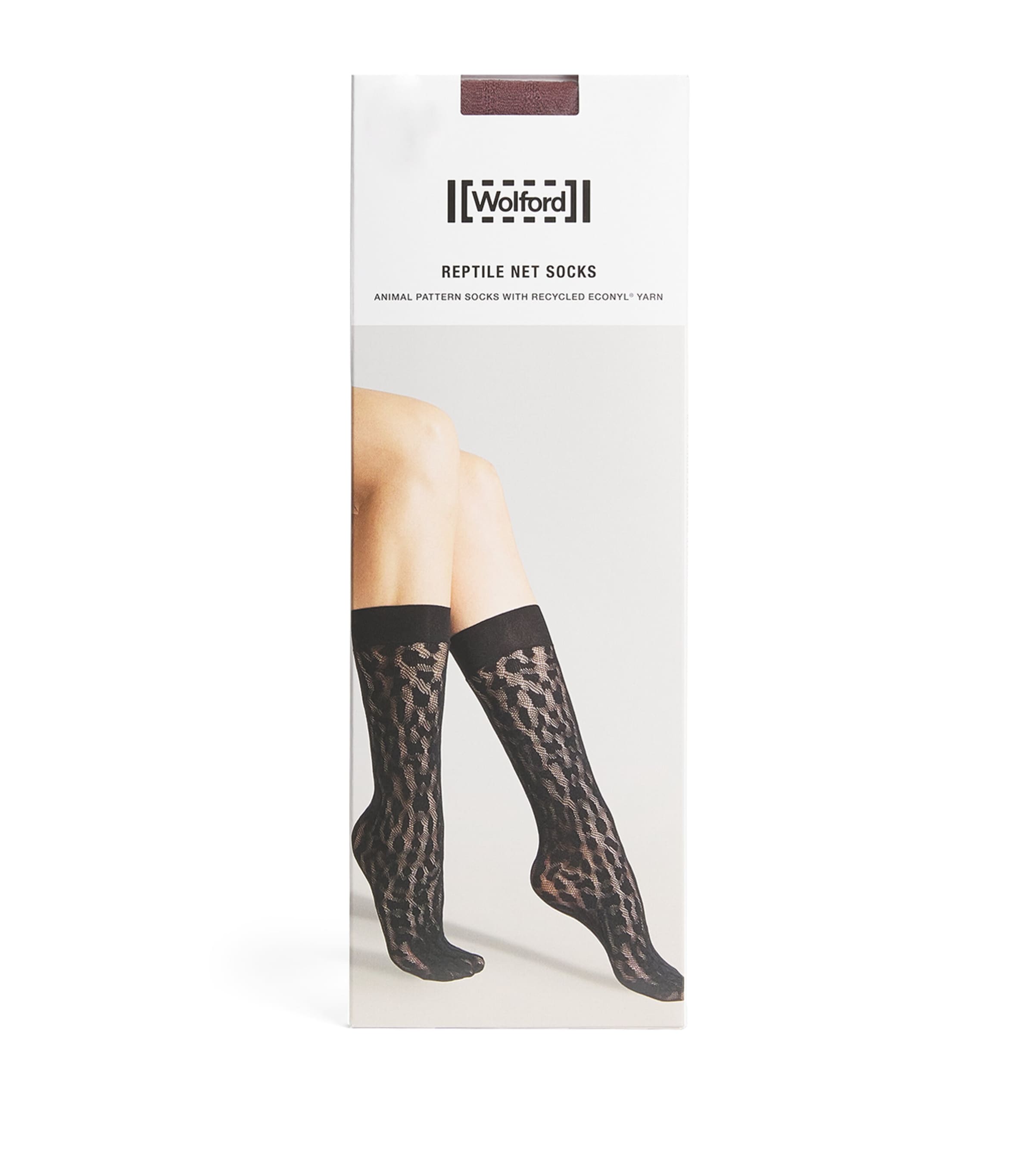 Wolford Burgundy Net Reptile Socks | Harrods AU