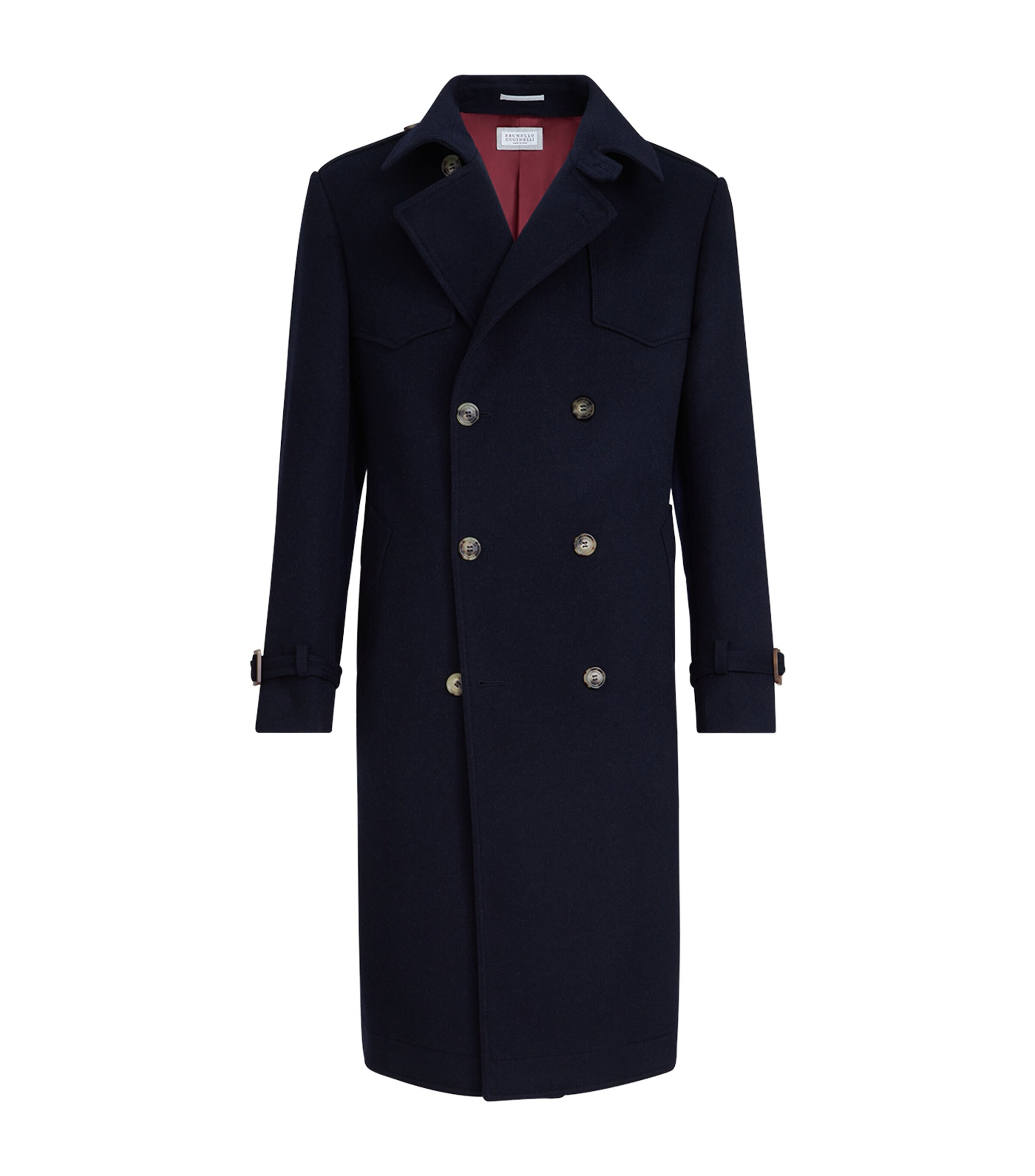 Brunello Cucinelli Blue Wool Flannel Double-Cloth Trench Coat | Harrods QA