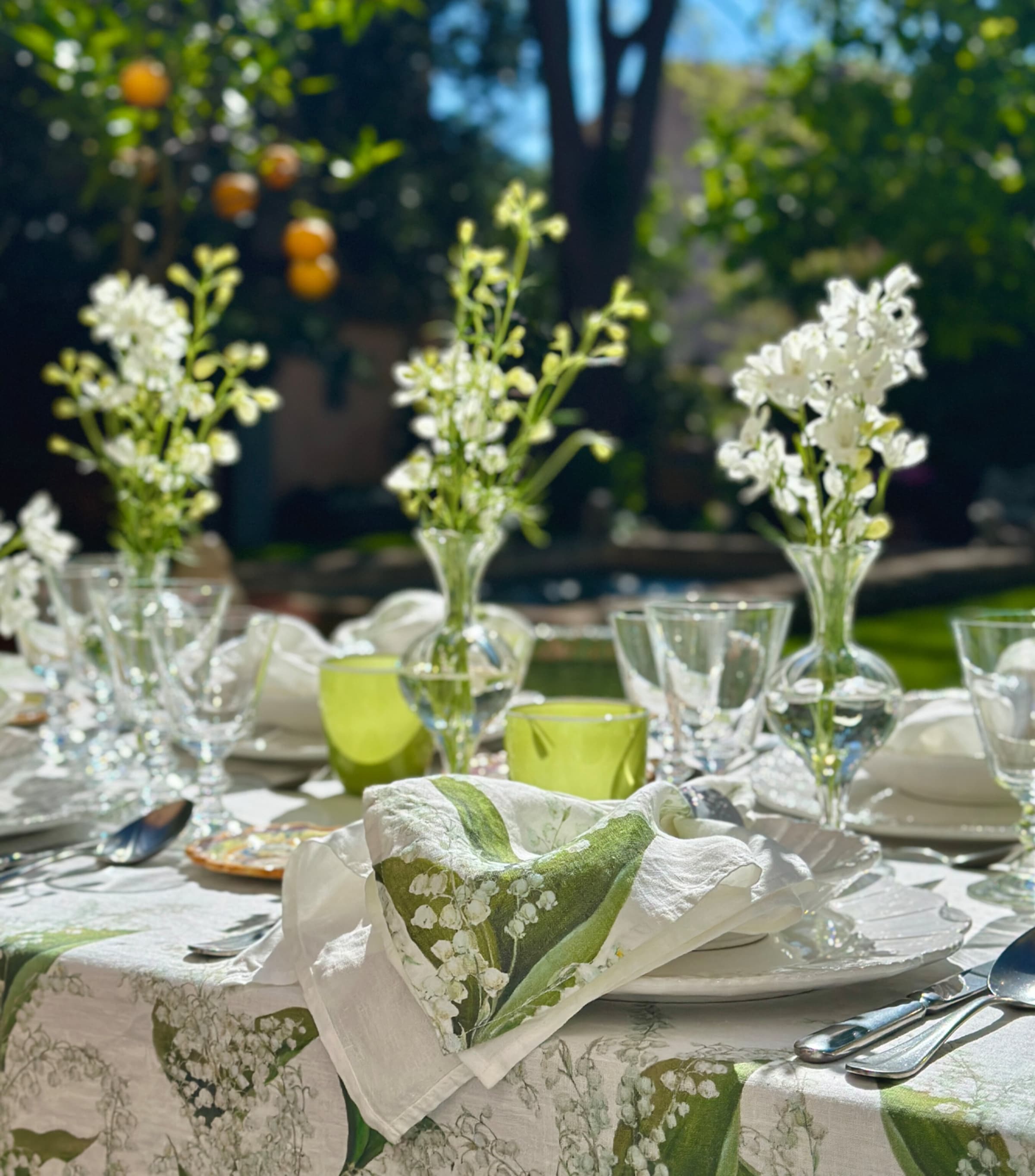 Summerill & Bishop Linen Lily of the Valley Napkin (50cm x 50cm ...