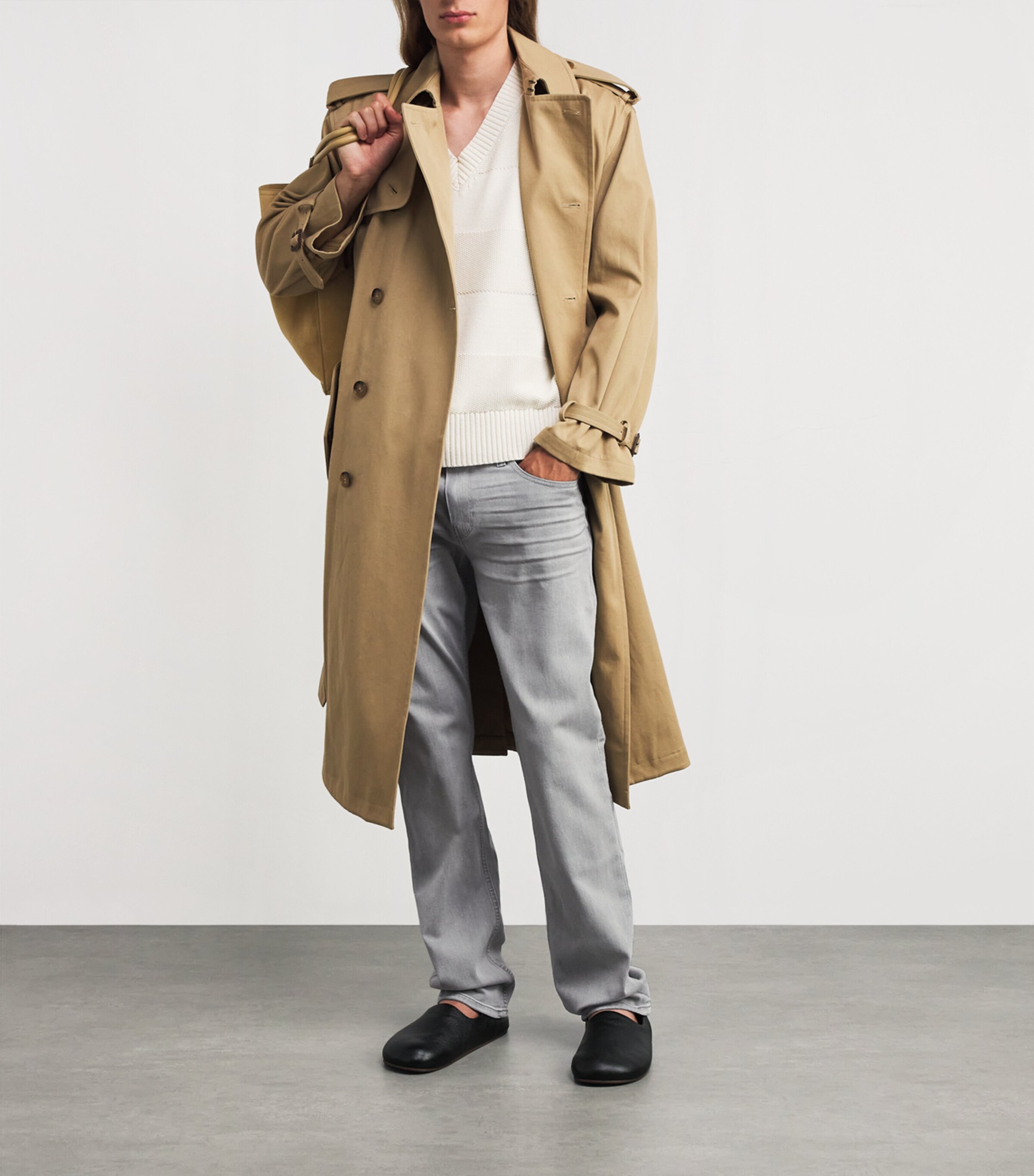 PAIGE Grey Normandie Straight Jeans | Harrods UK