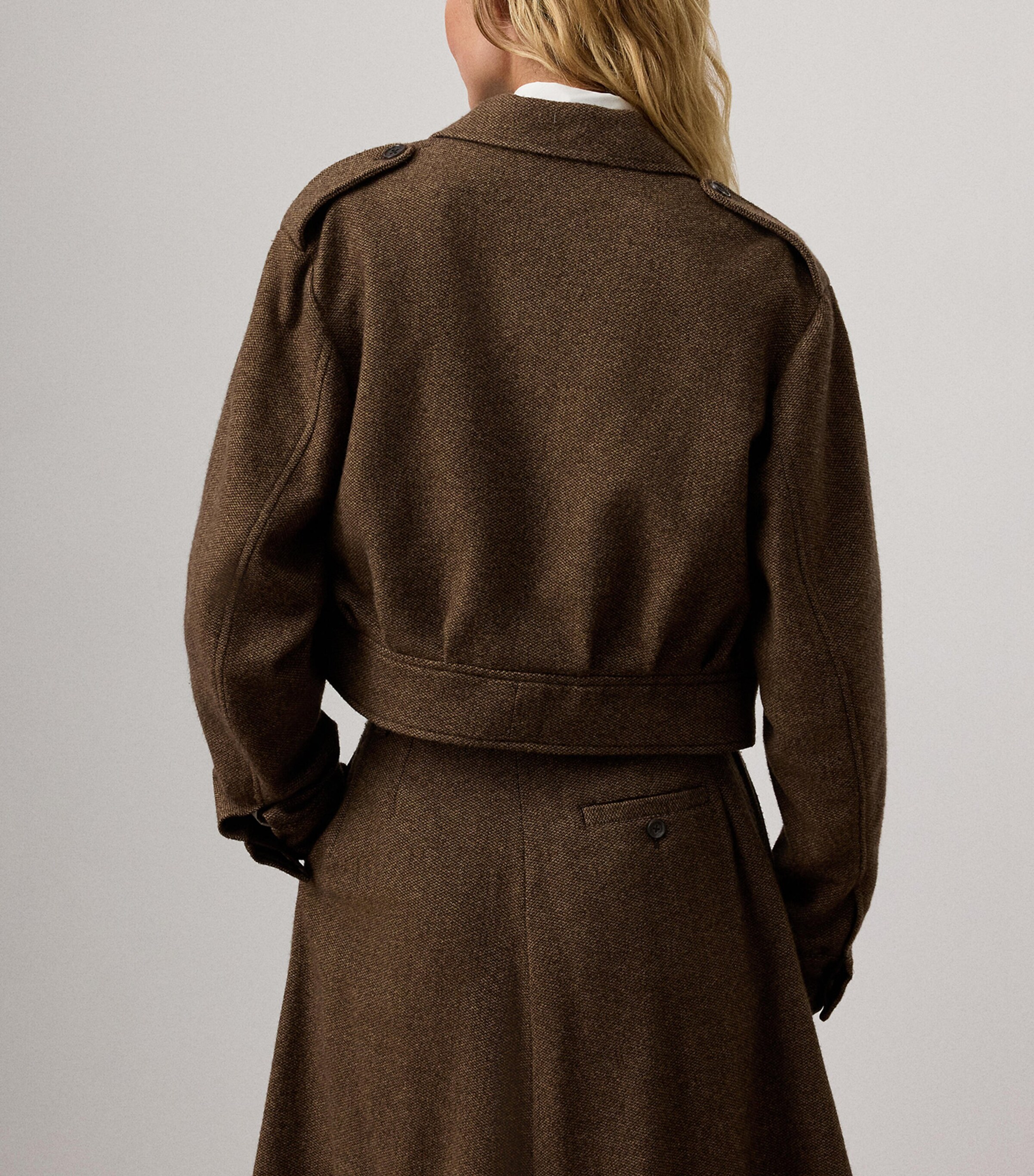 Ralph Lauren Collection Brown Birdseye Tweed Maddison Bomber Jacket ...