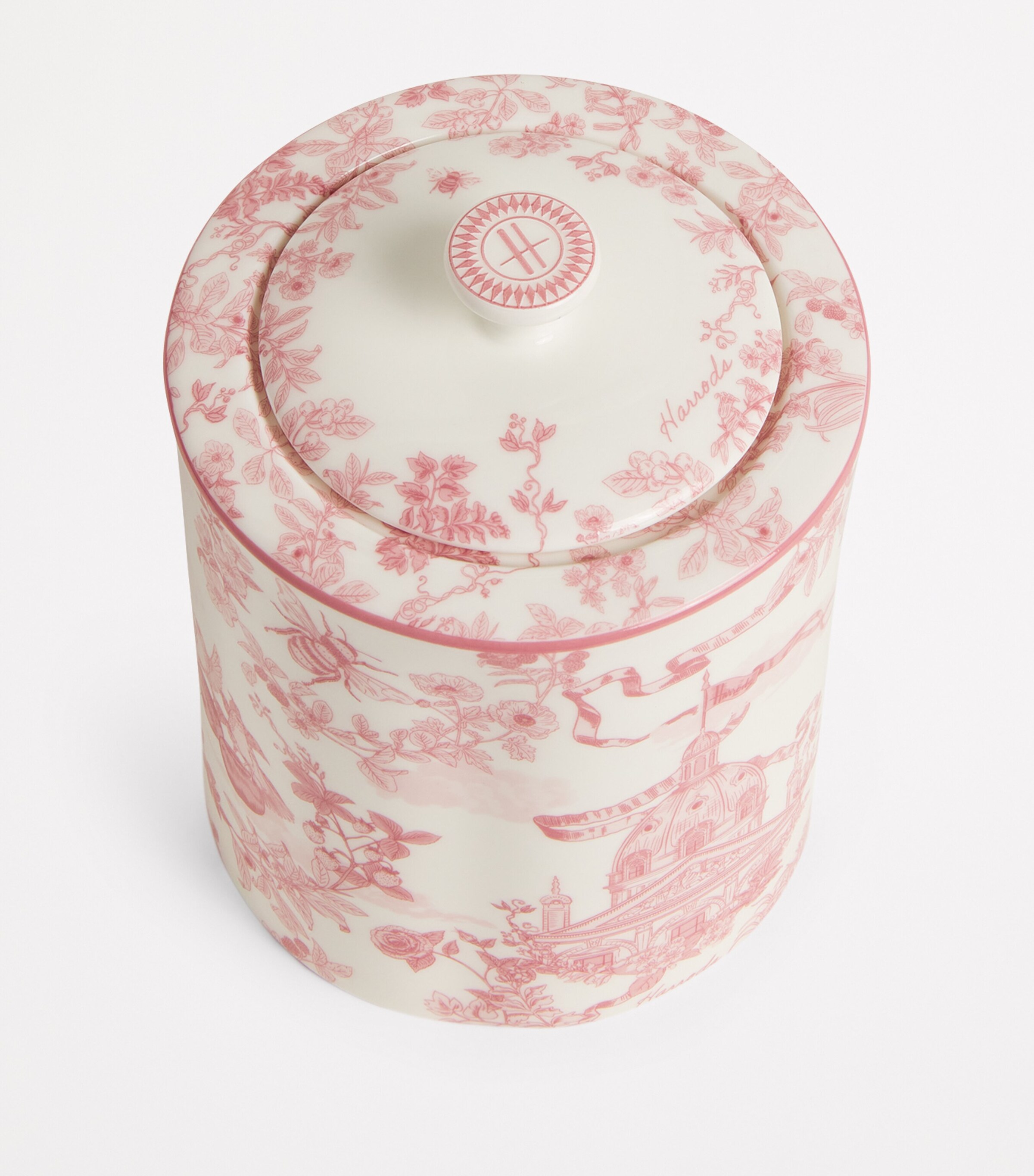 Harrods Bone China Toile Tea Caddy | Harrods UK