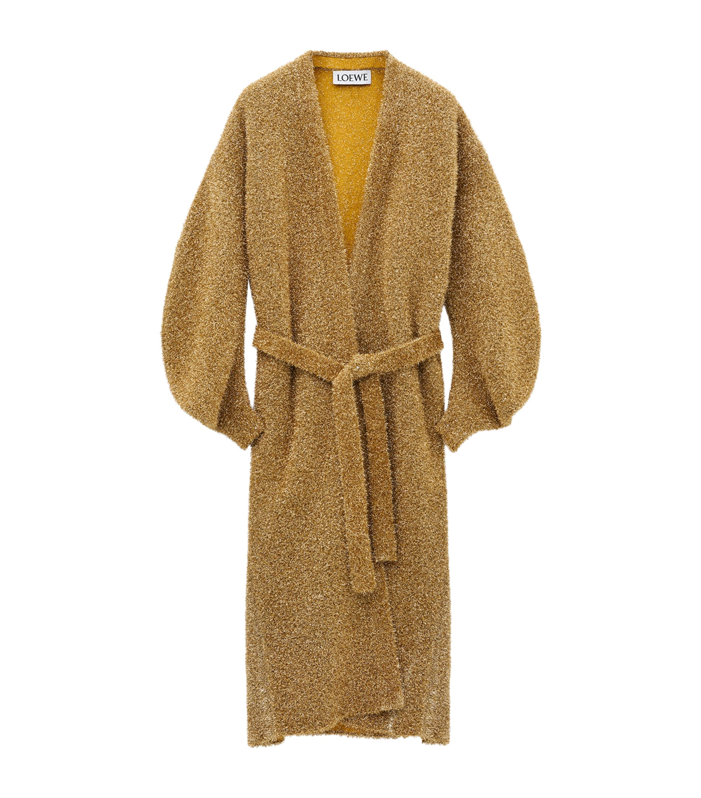 LOEWE Gold Curved-Sleeves Long Cardigan | Harrods UK