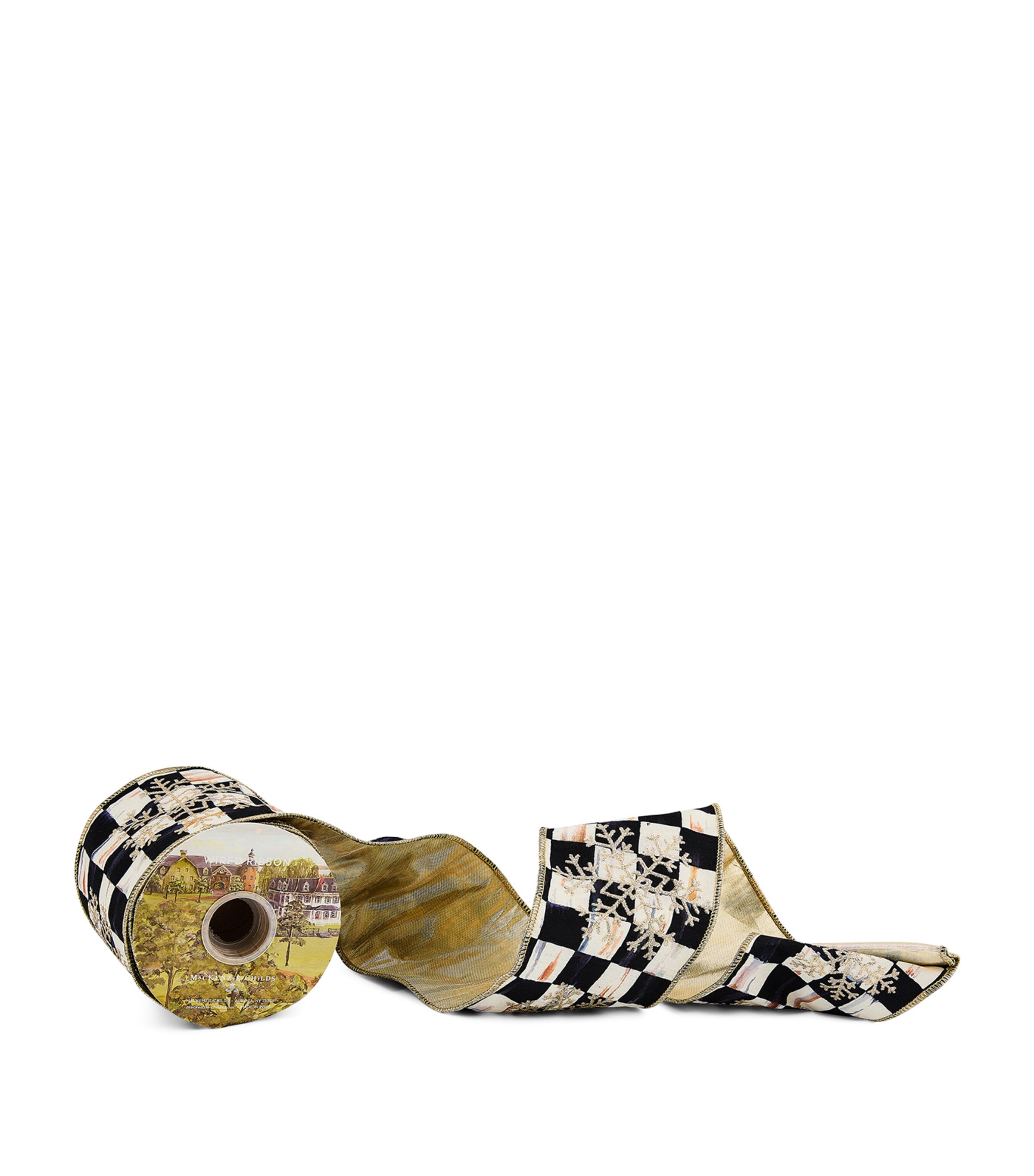 MacKenzie-Childs Courtly Check Snowflake Ribbon | Harrods PR