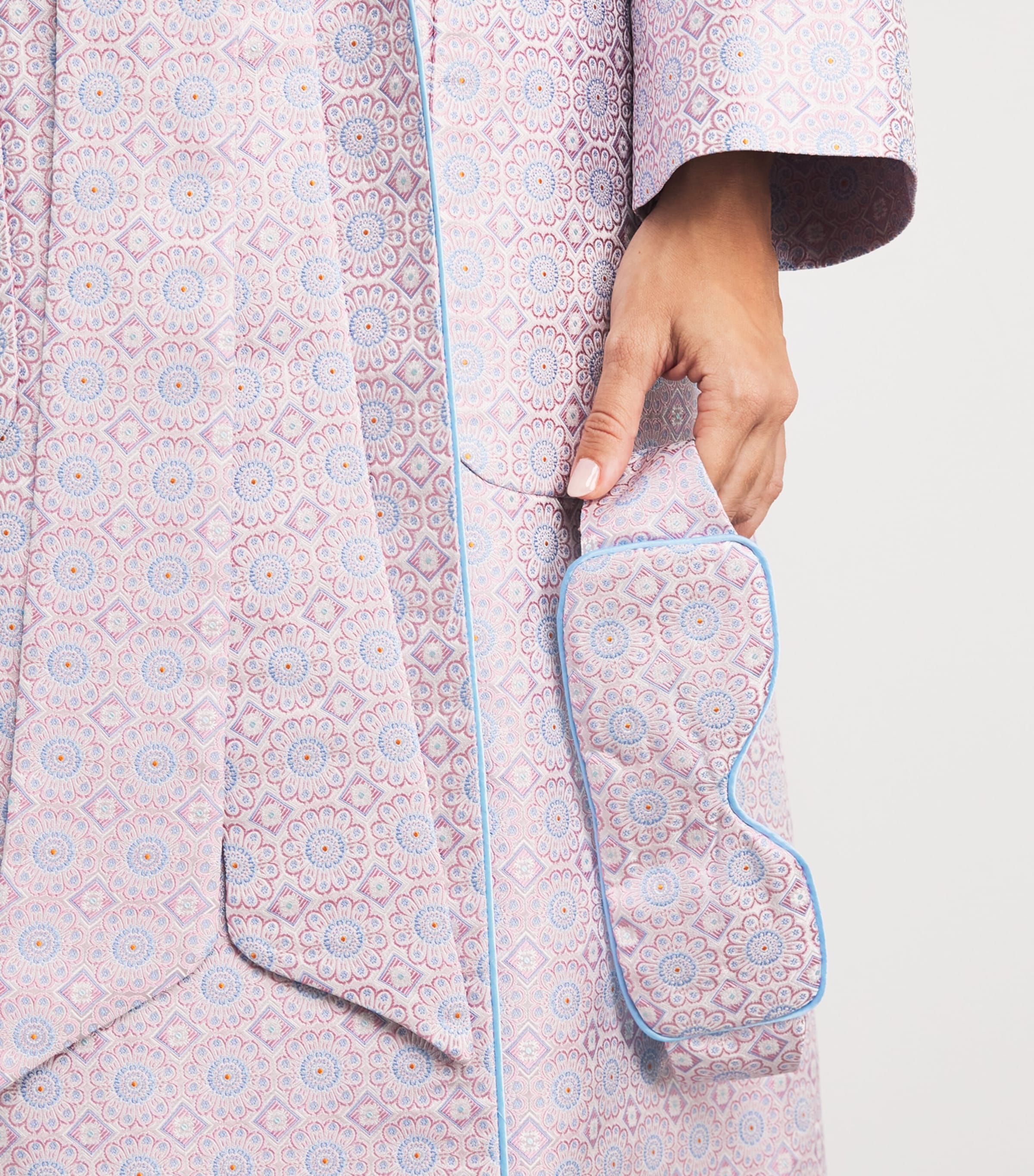 Daniel Hanson Pink Silk Daisy Medallion Jacquard Eye Mask | Harrods AU