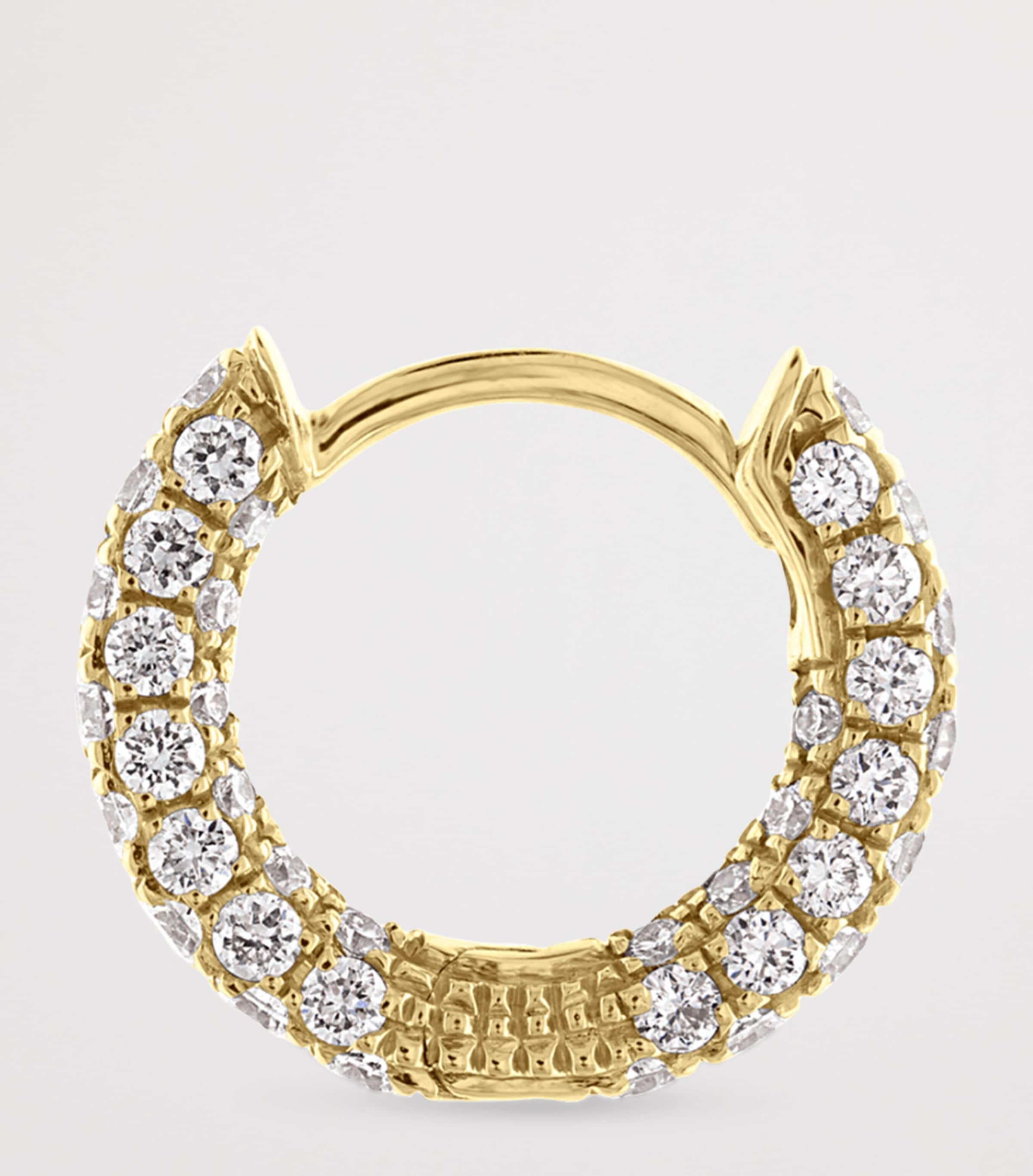 Maria Tash Diamond Five Row Pavé Single Hoop Earring (6.5mm) | Harrods UK