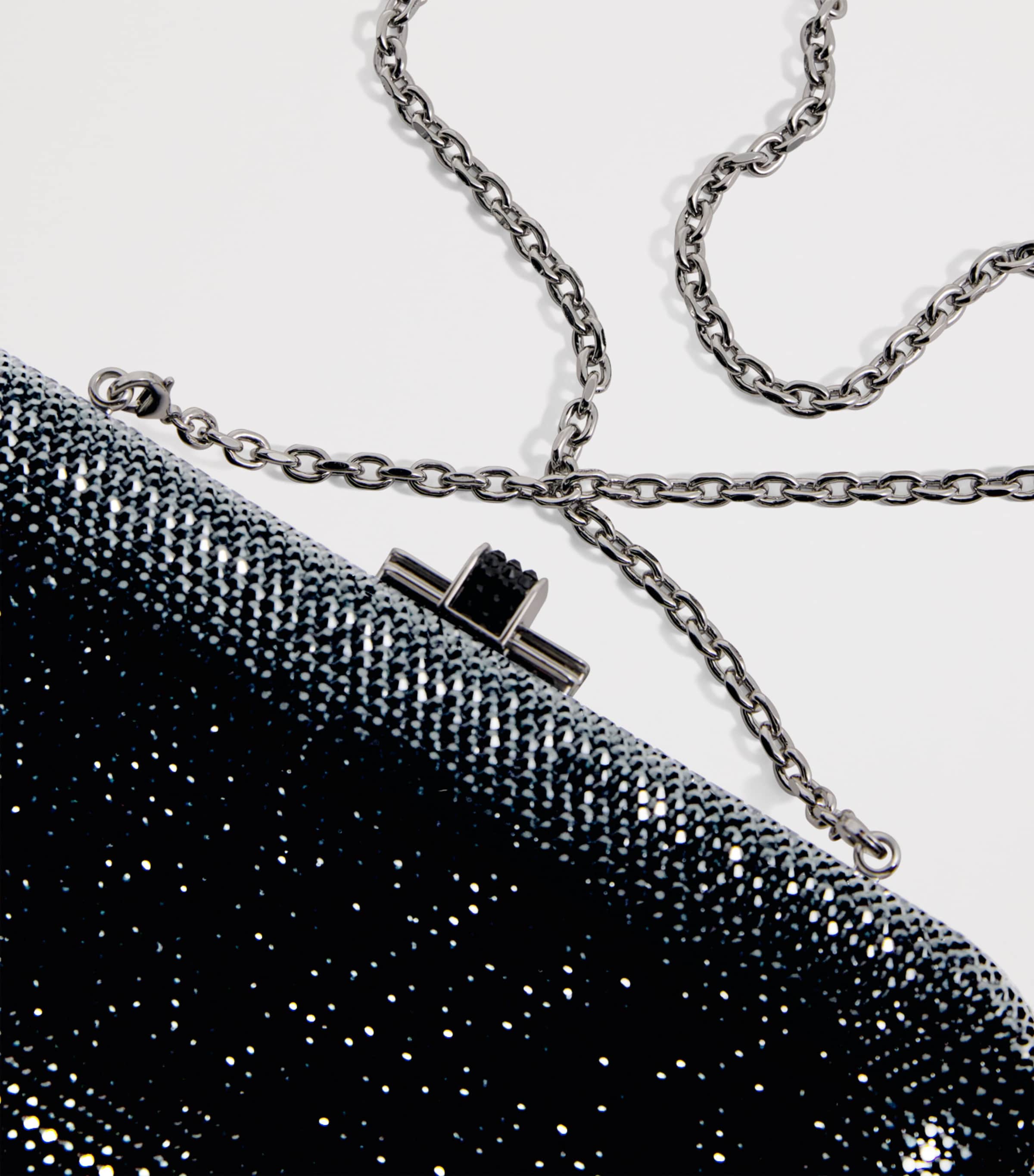 Judith Leiber Black Crystal-Embellished Long Slide Clutch Bag | Harrods AU