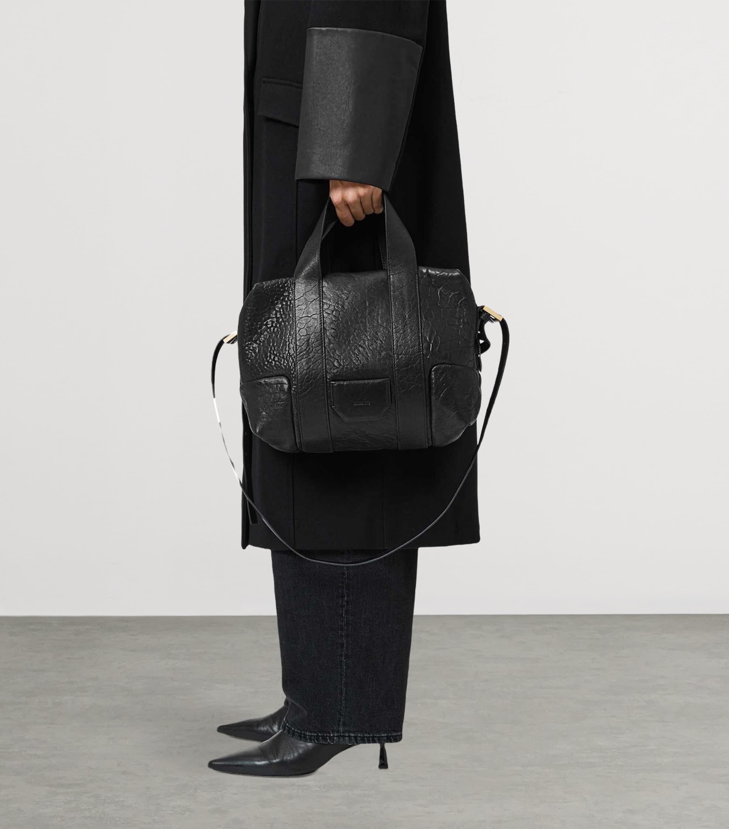 AllSaints Black Leather Ares Cross-Body Bag | Harrods AU