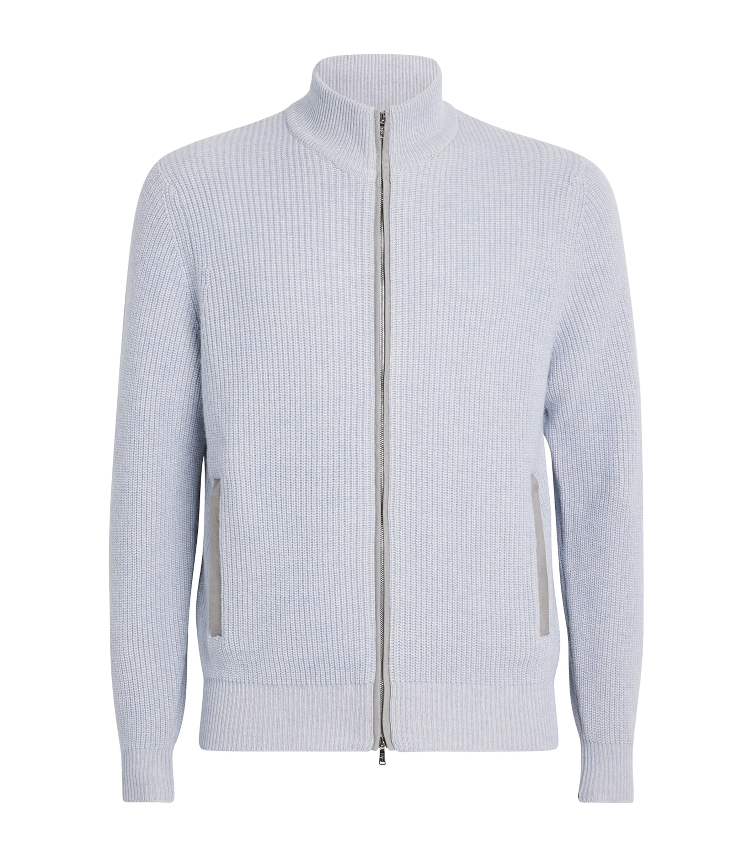 Fioroni Cashmere Blue Cashmere Zip-Up Cardigan | Harrods PR