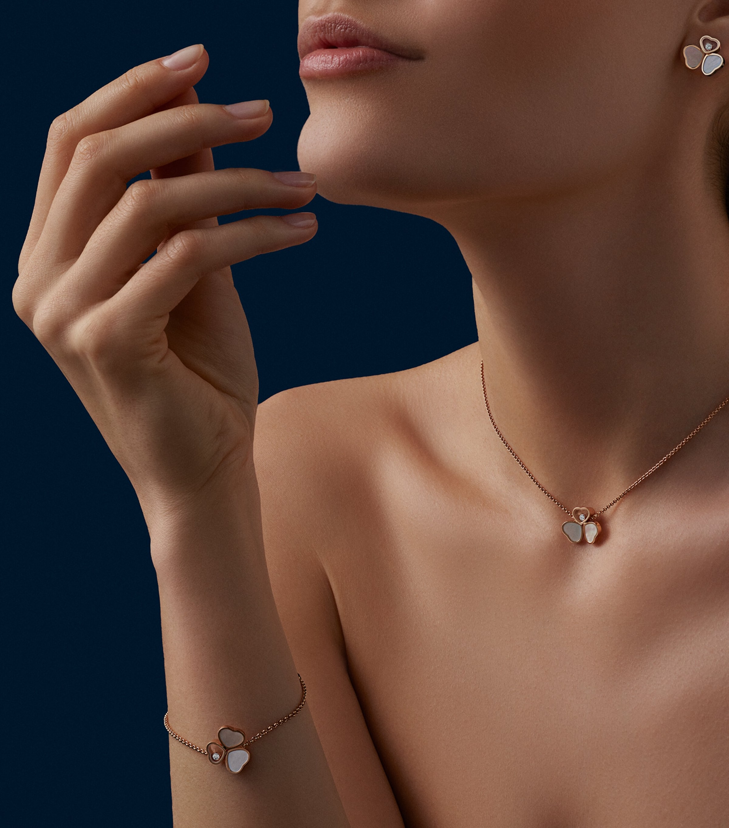 Chopard Rose Gold and Diamond Happy Hearts Wings Earrings | Harrods US