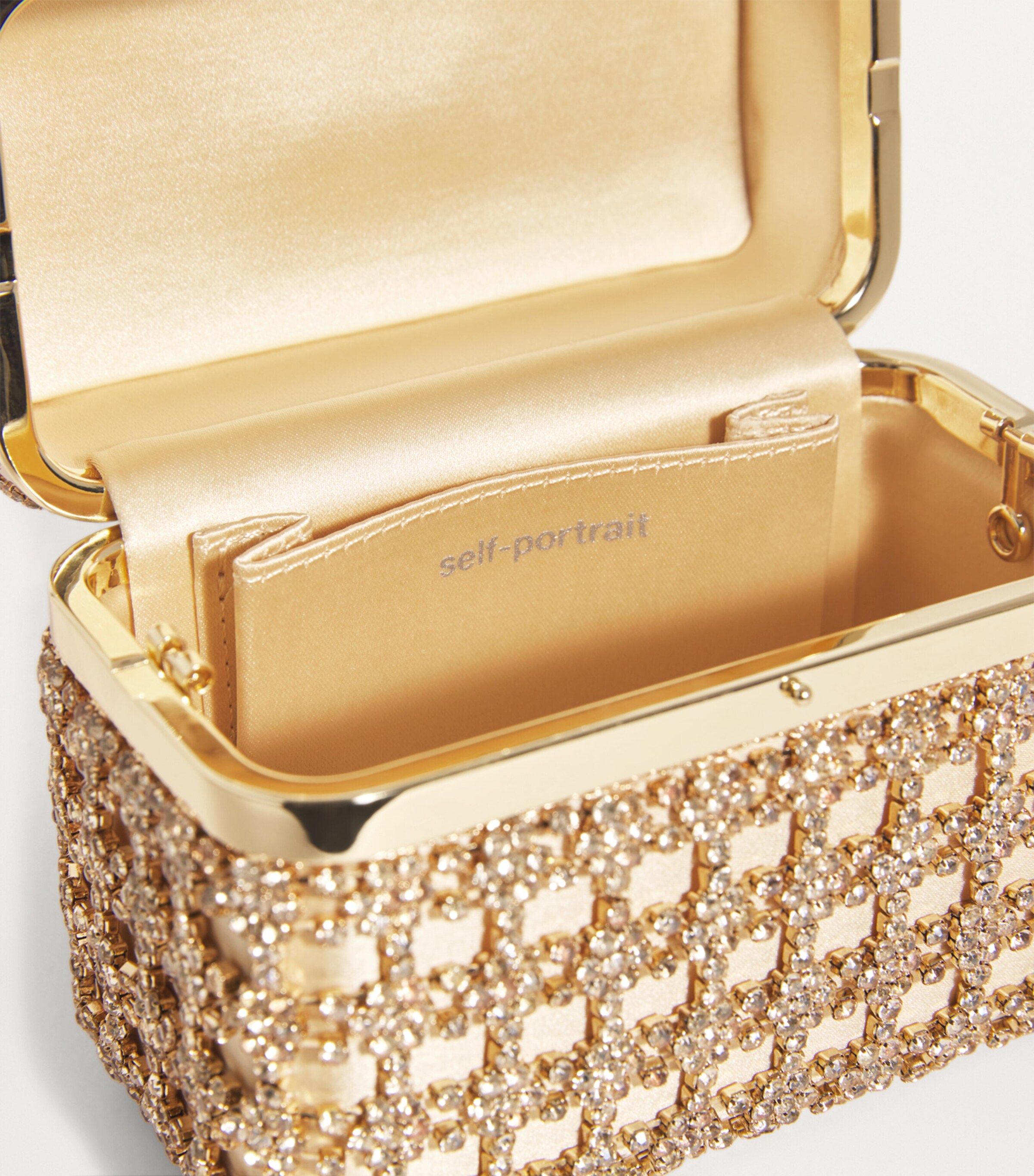 Self-Portrait Crystal-Embellished Bow Clutch Bag | Harrods UK