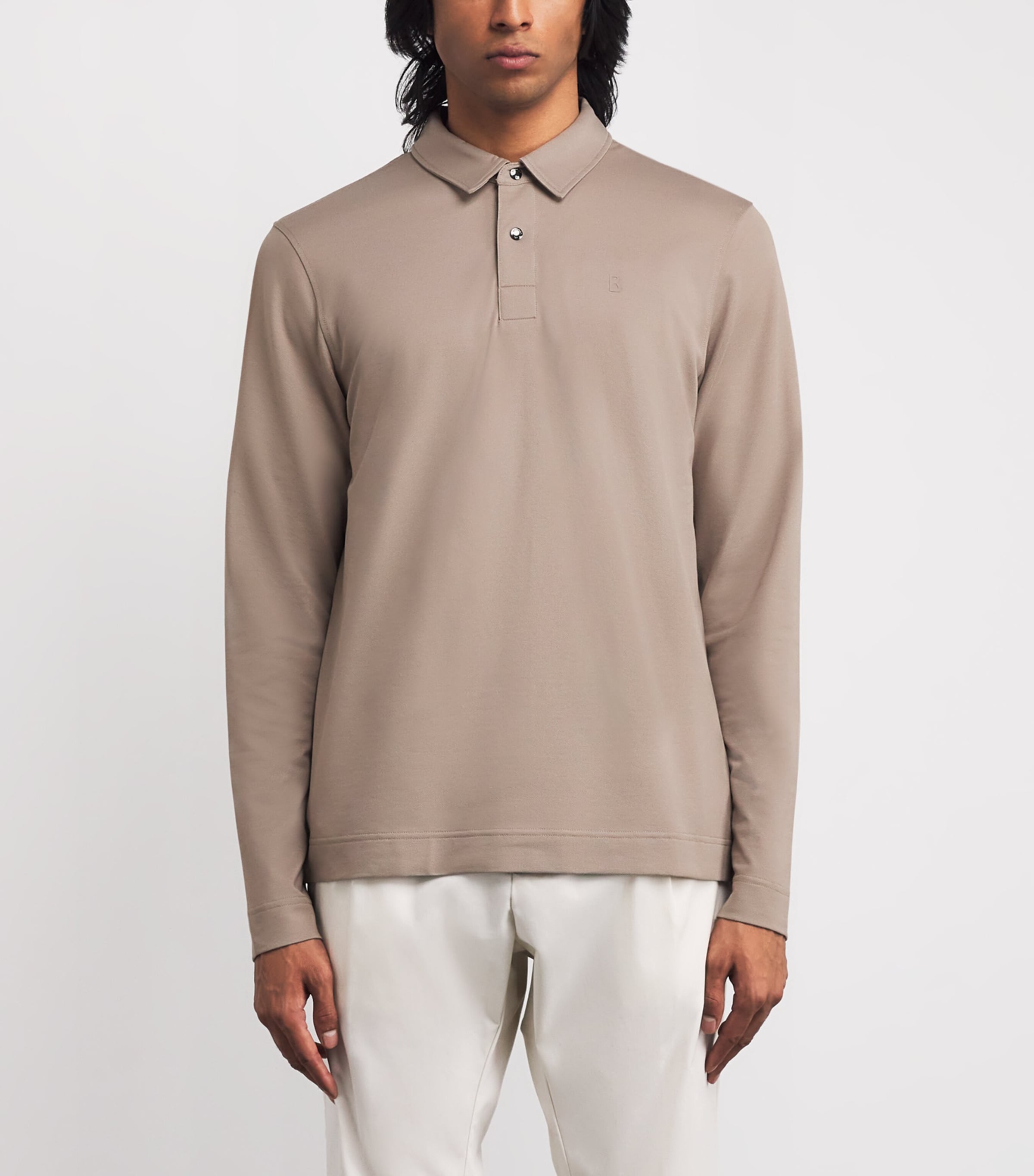 Bogner Green Cotton-Blend Long-Sleeve Timon Polo Shirt | Harrods US