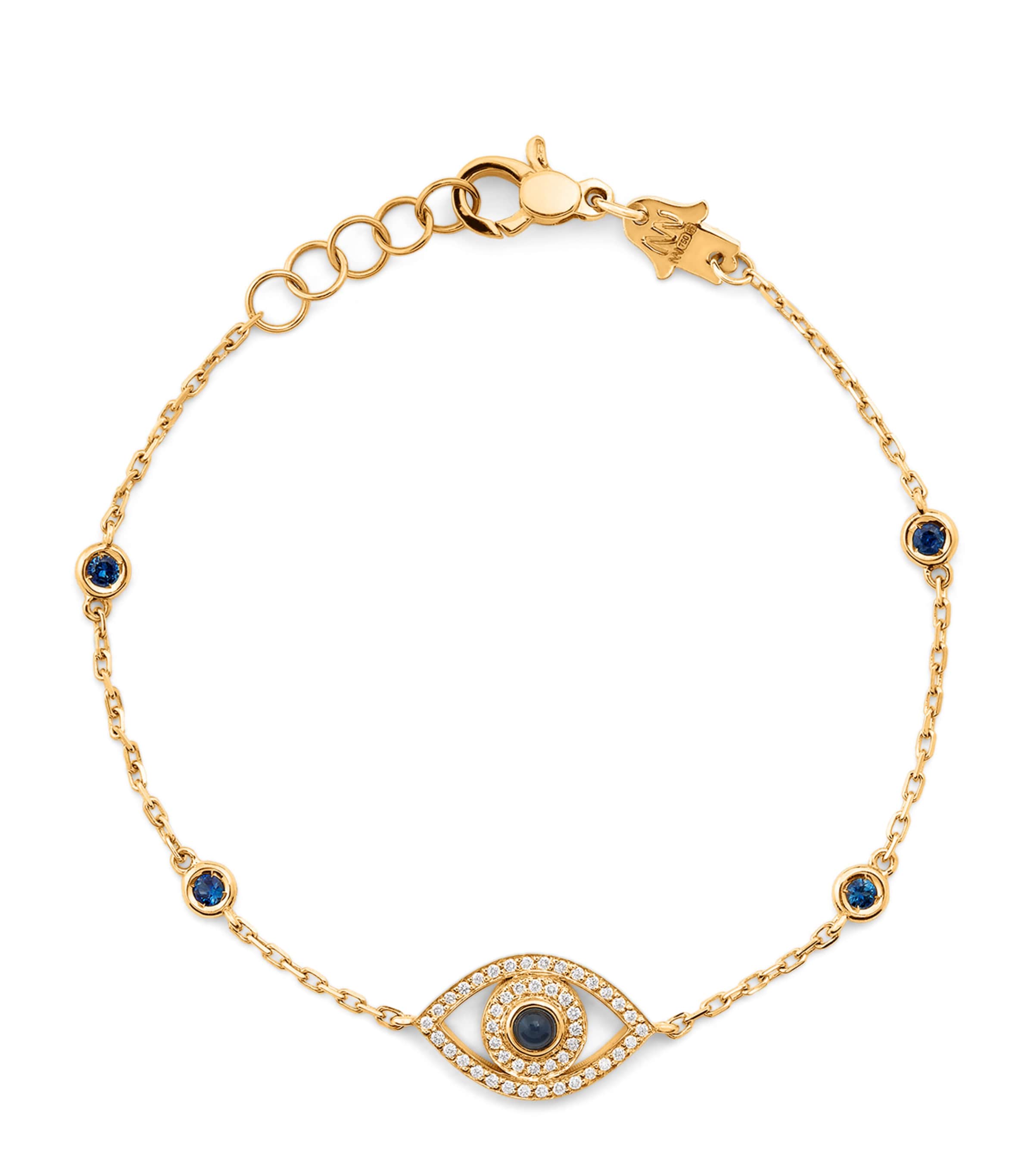 Netali Nissim Gold Yellow Gold, Diamond and Sapphire Mini Evil Eye ...