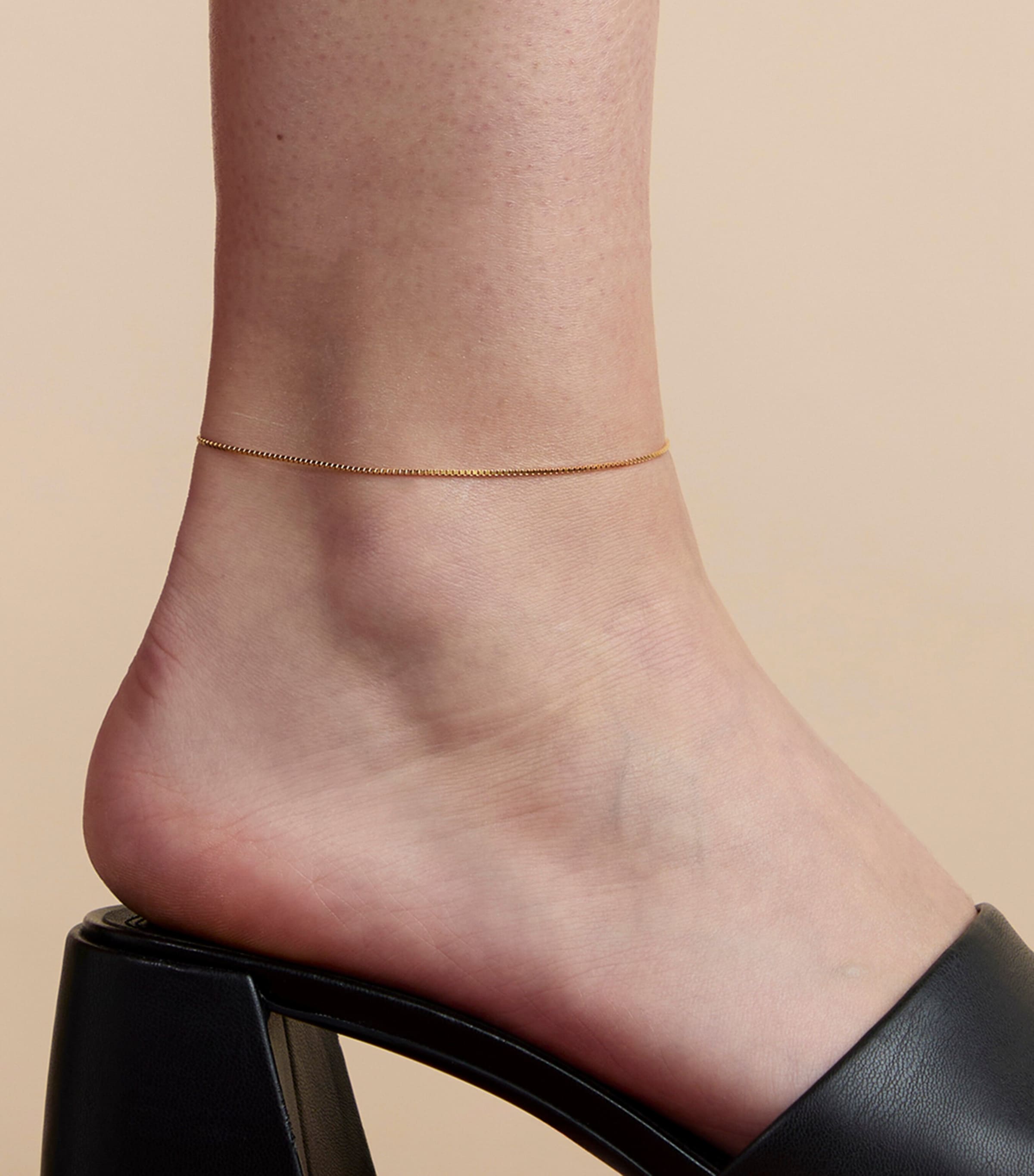 Astrid & Miyu Gold-Plated Box Chain Anklet | Harrods US