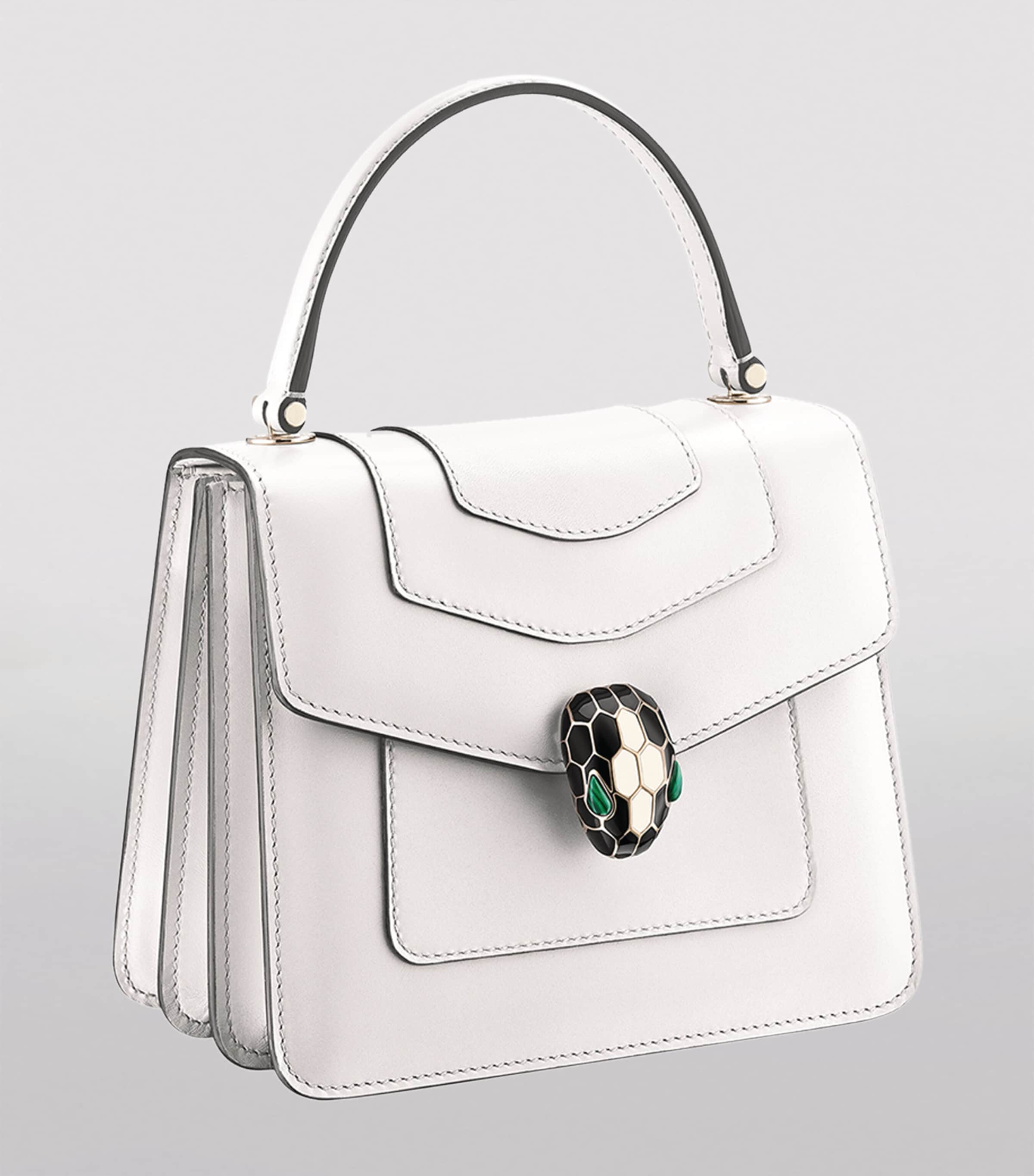 Bvlgari White Serpenti Forever Top-Handle Bag | Harrods UK