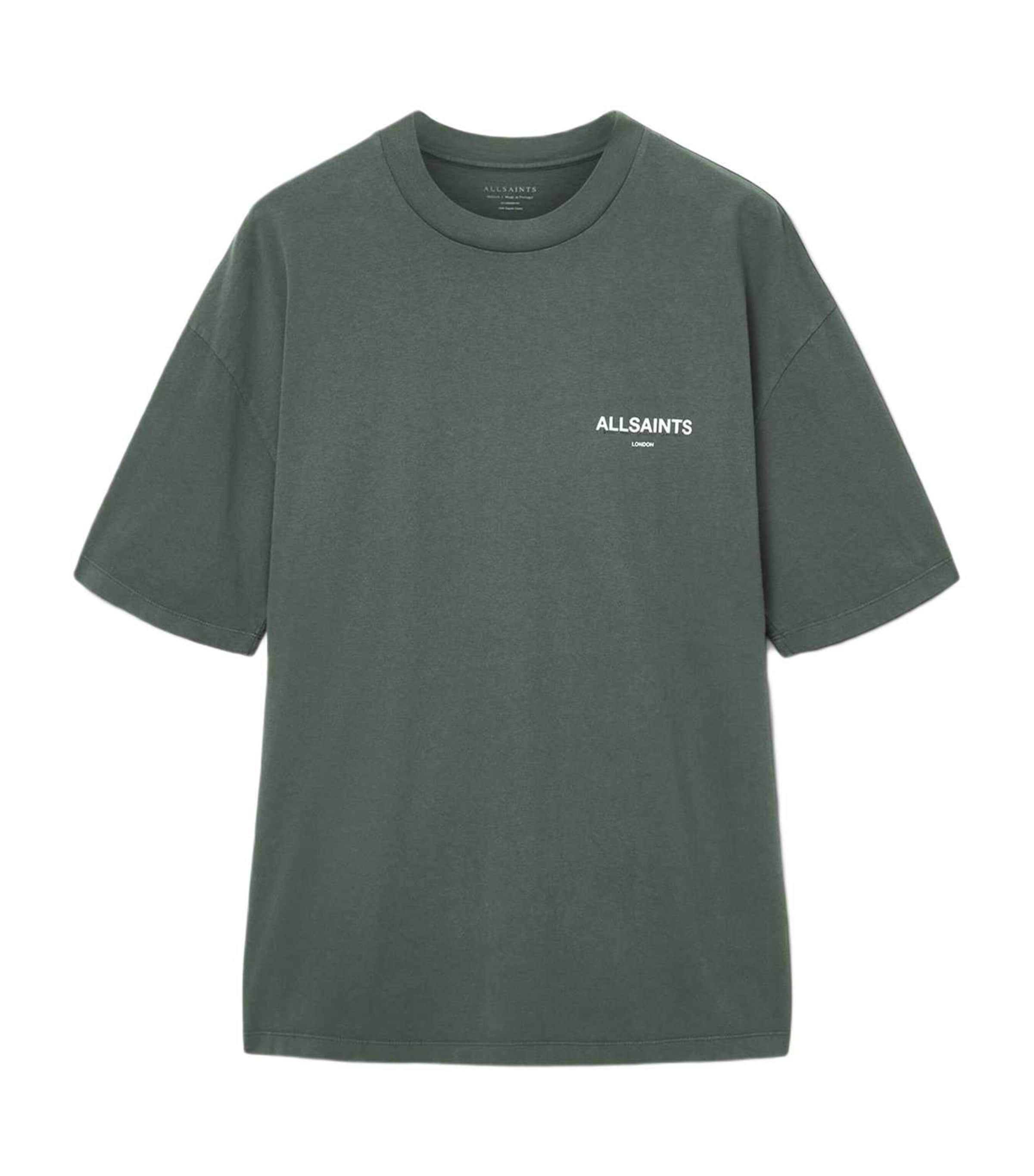 AllSaints Green Organic Cotton Logo Print Halcyon T-Shirt | Harrods UK