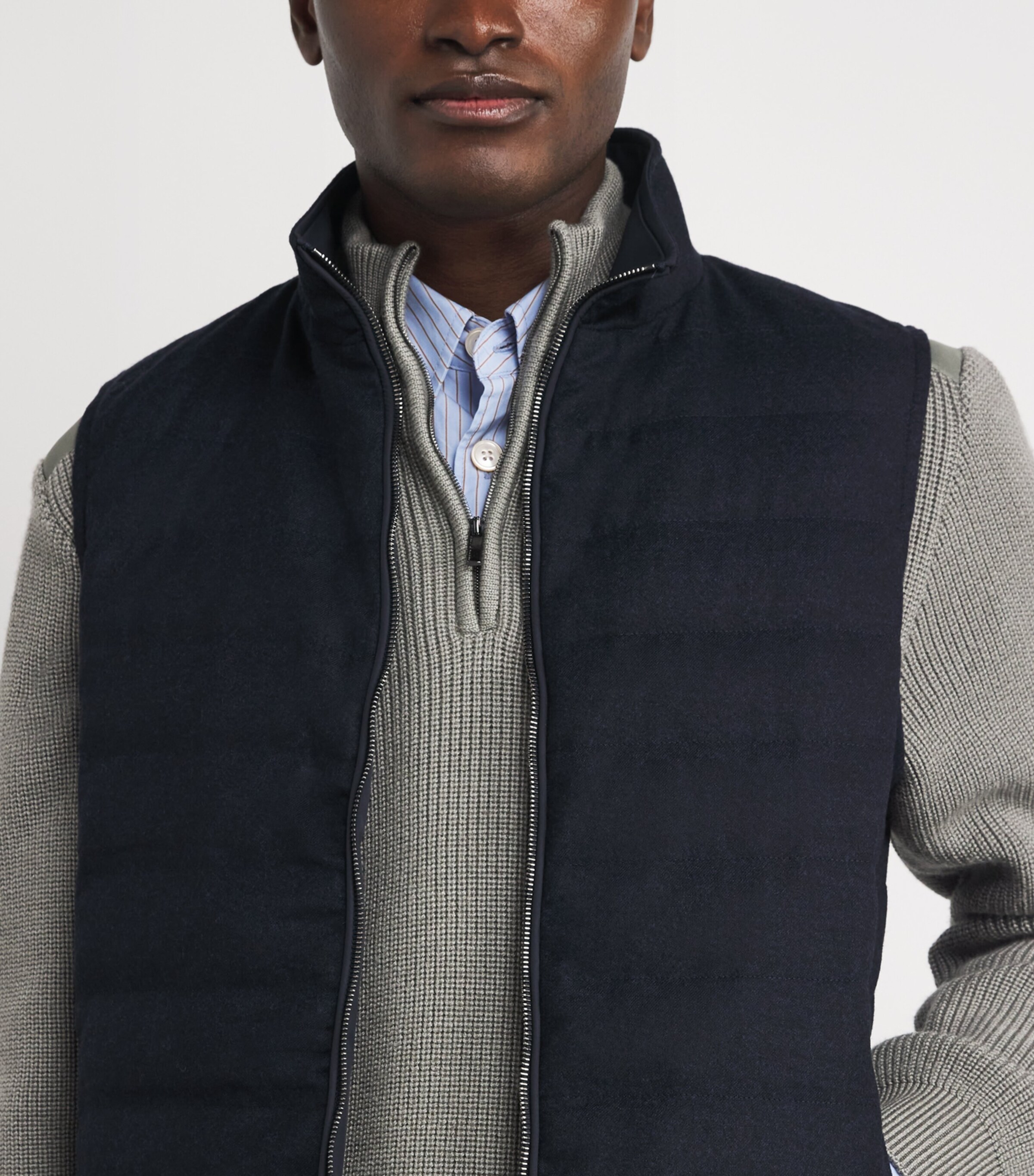Fioroni Cashmere Navy Virgin Wool Reversible Down Gilet | Harrods US