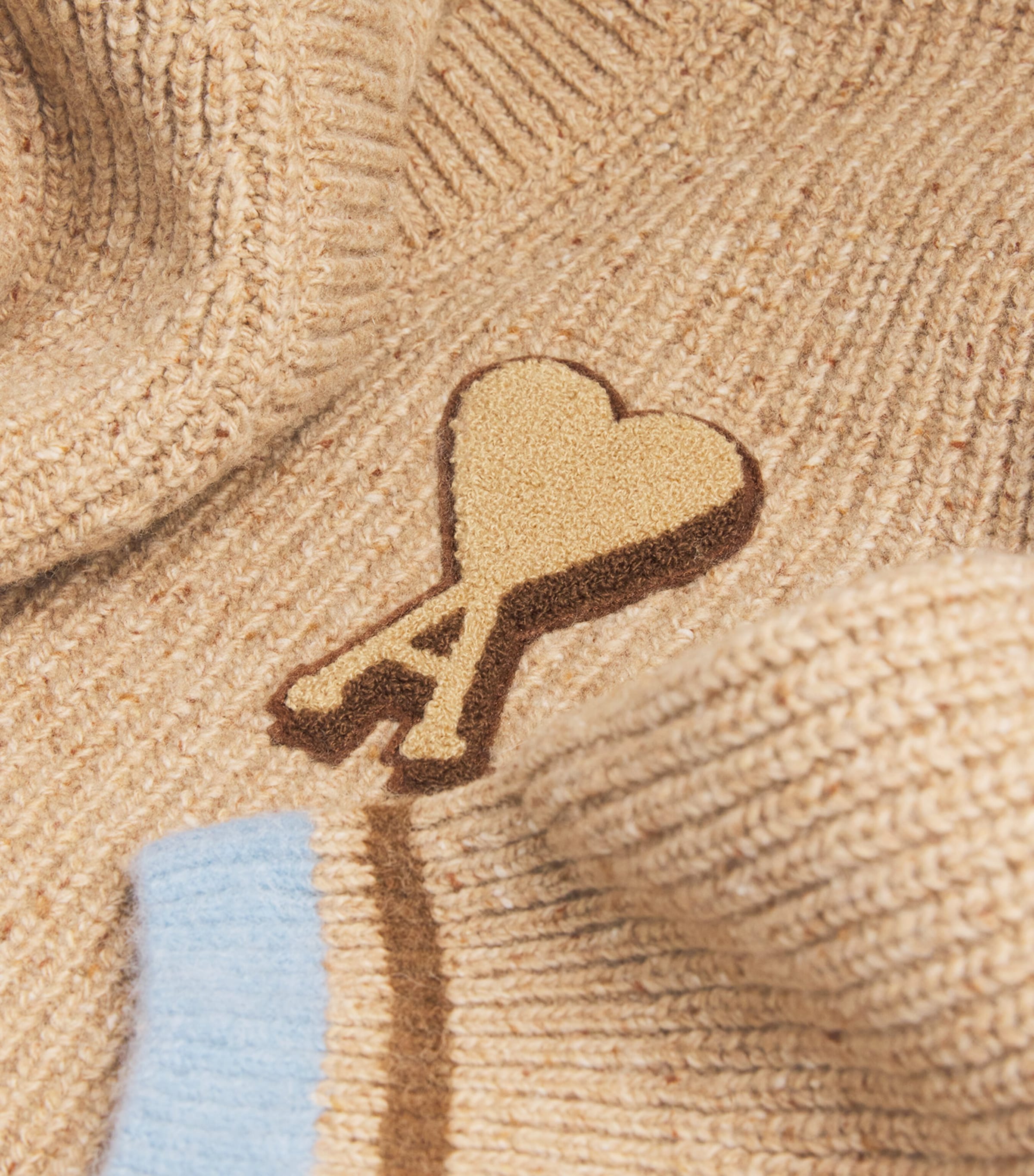 AMI Paris Beige Wool-Blend College Sweater | Harrods CA