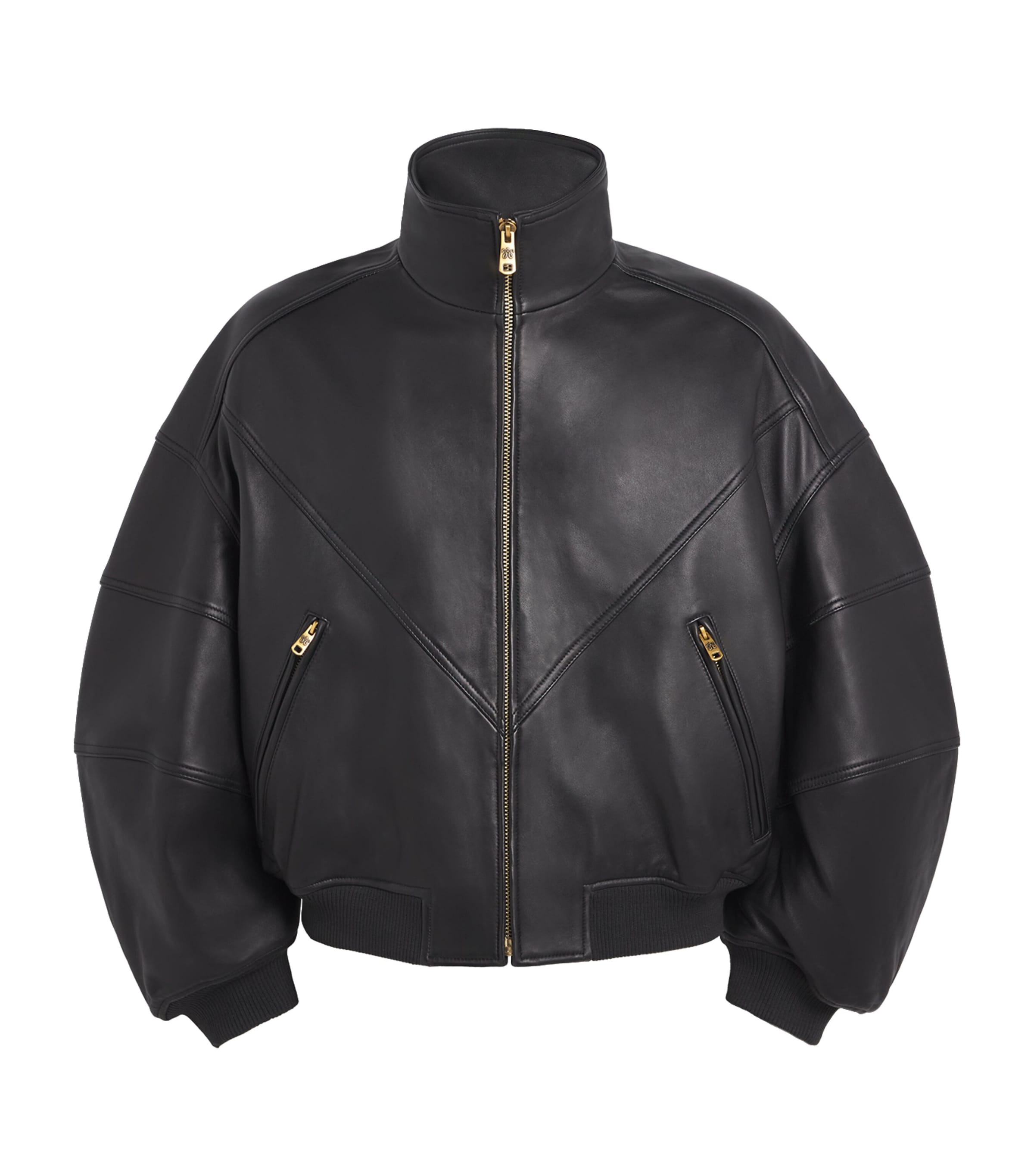 Willy Chavarria Black Leather Ruff Rider Bomber Jacket | Harrods US