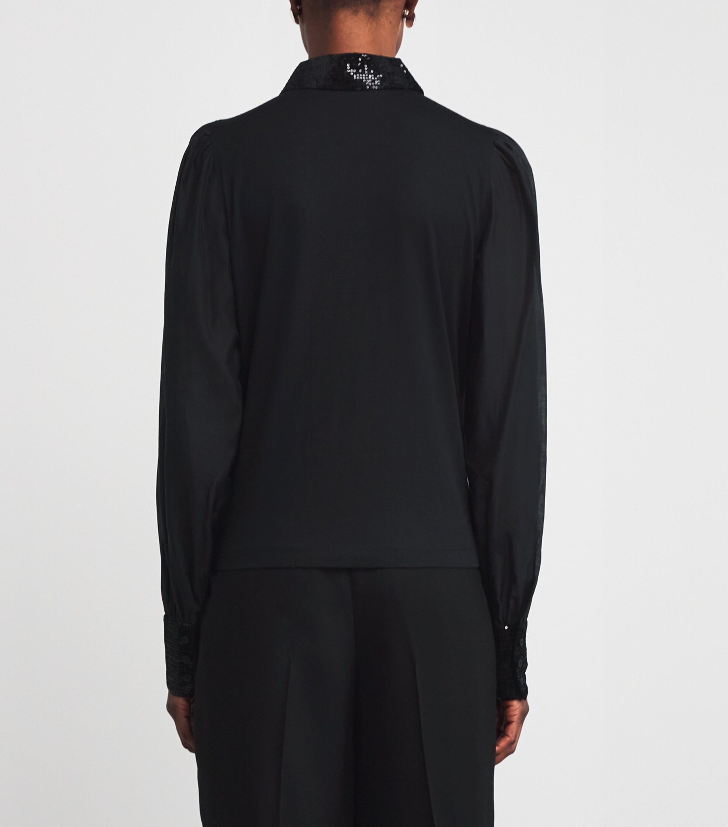 ME+EM Black Sequinned Layering Blouse | Harrods BE
