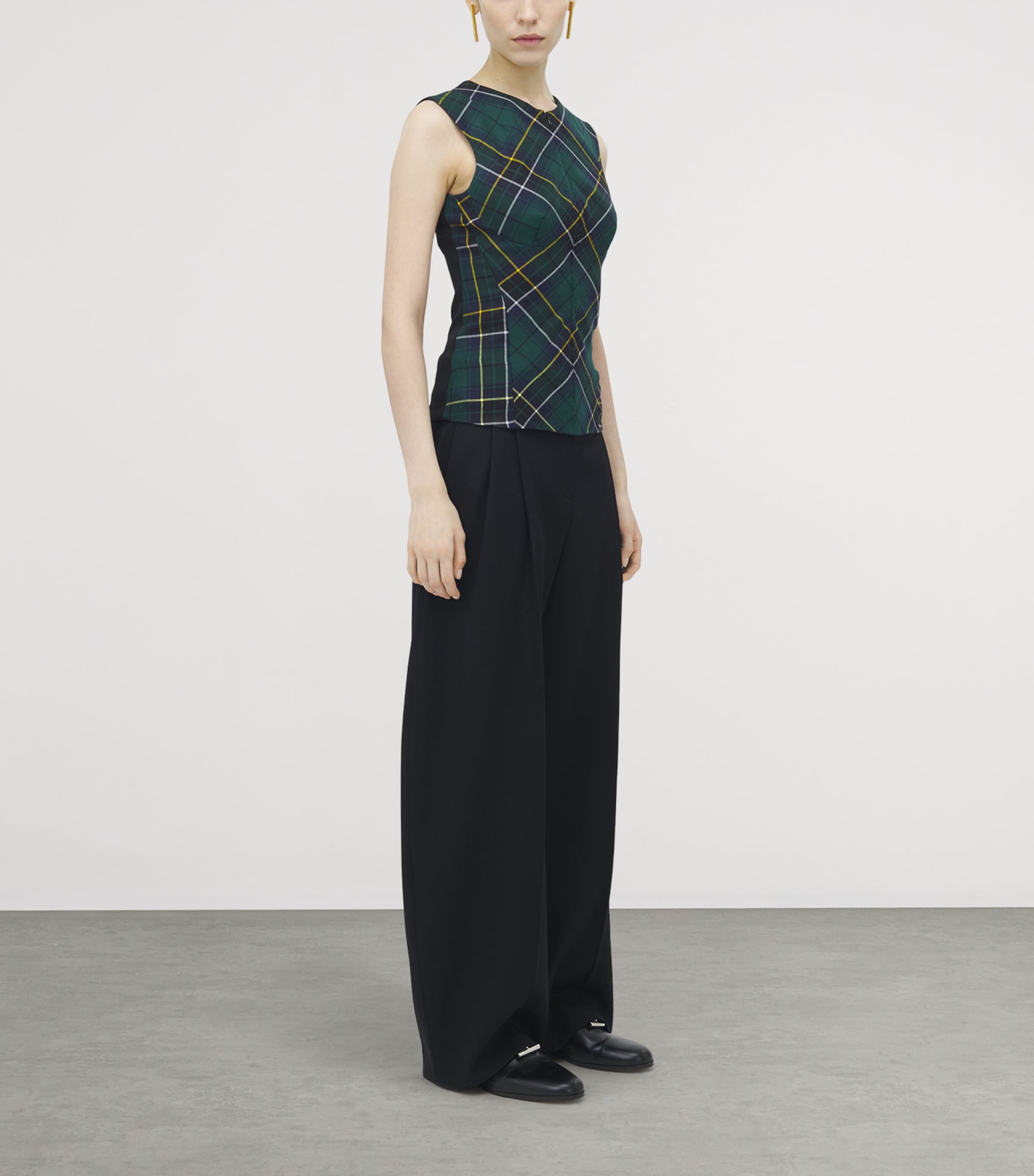 McQueen Blue Wool Tartan Top | Harrods SG