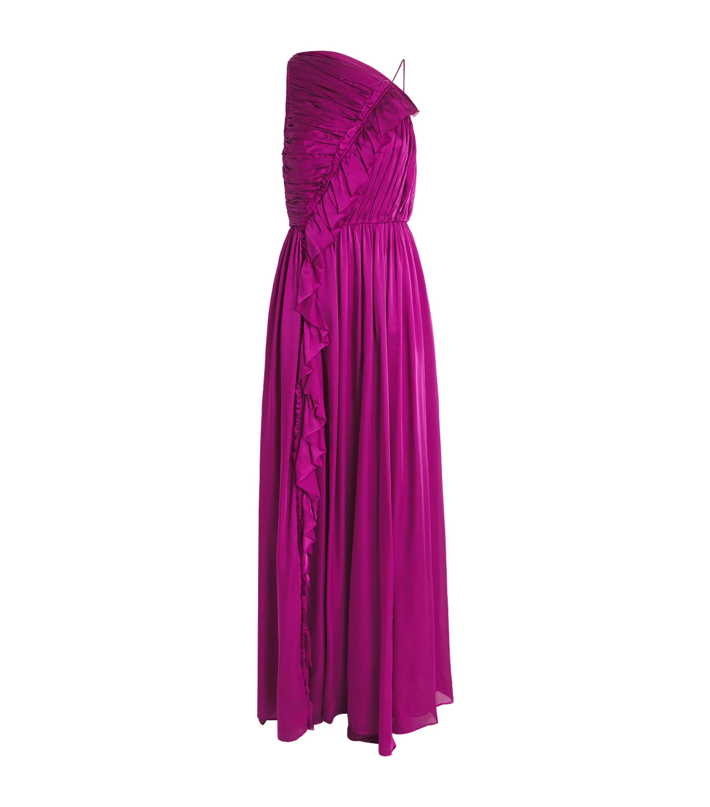 Ulla Johnson Burgundy Silk Aisha Maxi Dress | Harrods UK