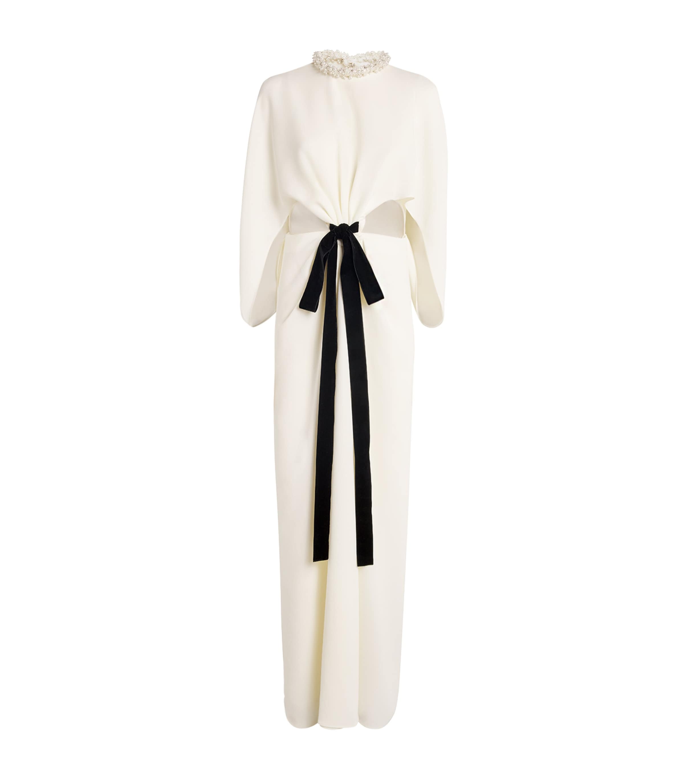 Simkhai Ivory Crepe Annette Cape Gown | Harrods DE