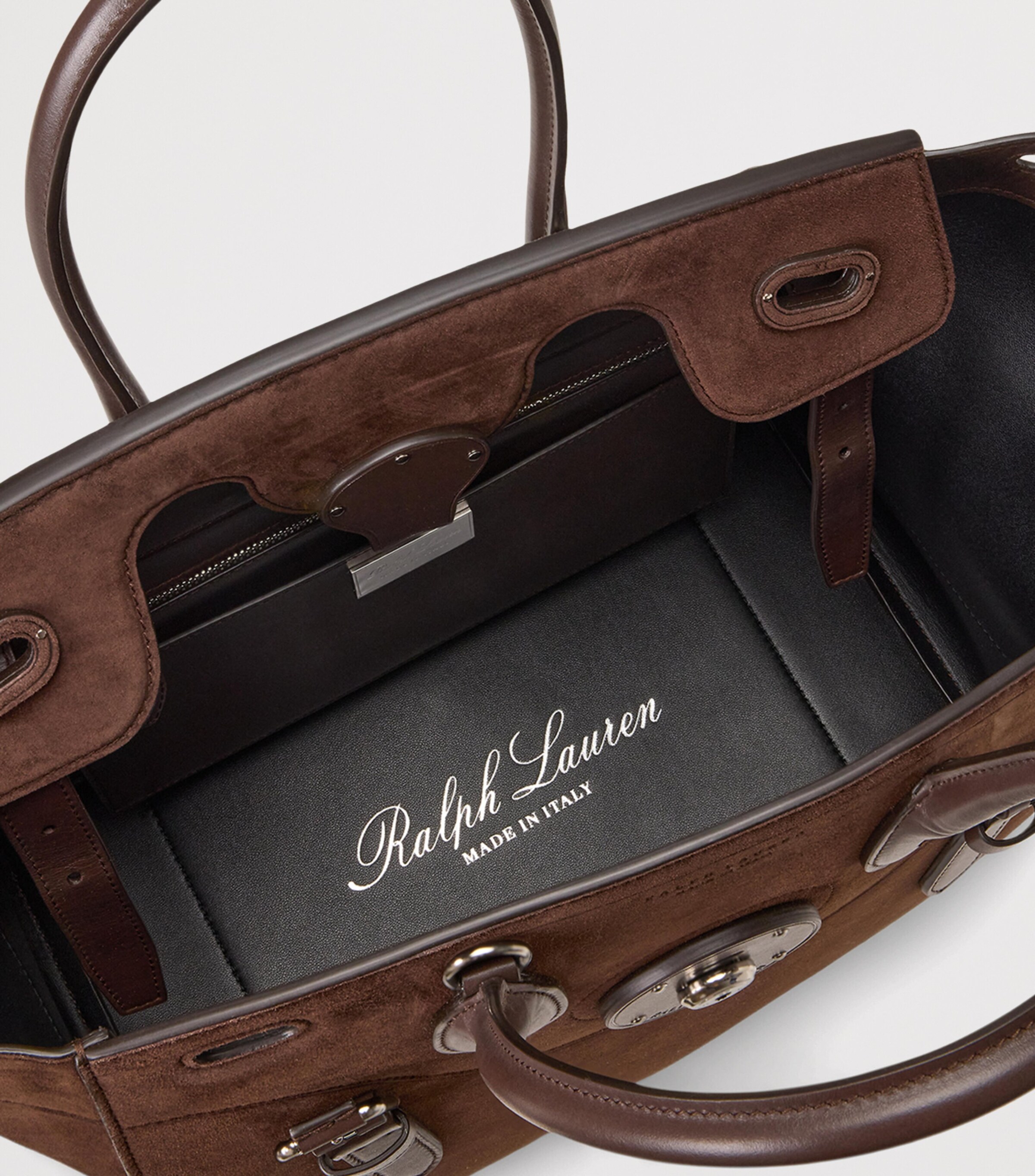 Ralph Lauren Collection Brown Suede Soft Ricky 33 Top-Handle Bag ...