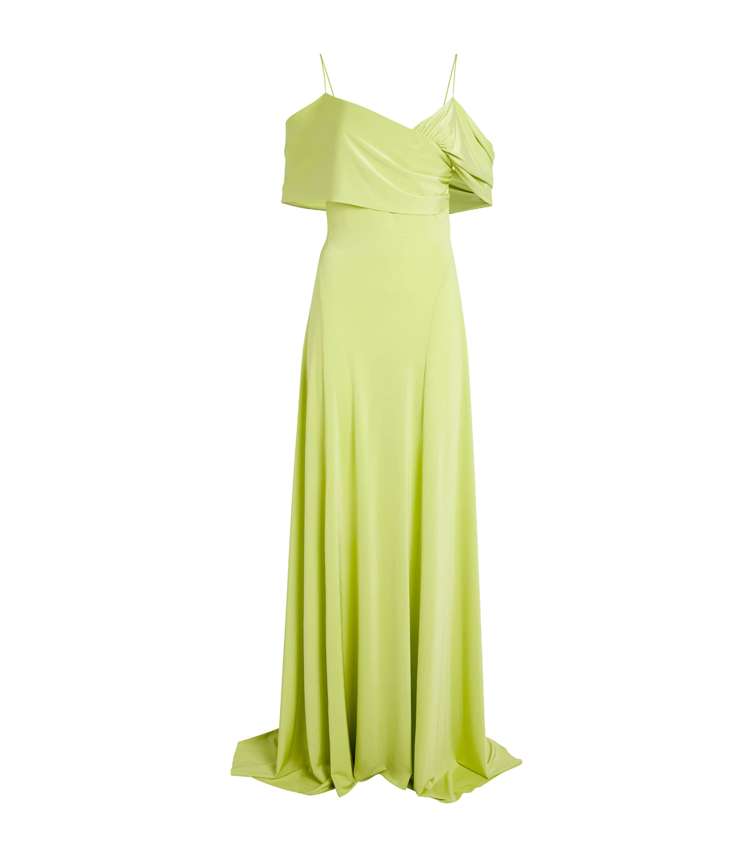 Sandra Mansour Green Draped Luminous Linger Gown | Harrods UK