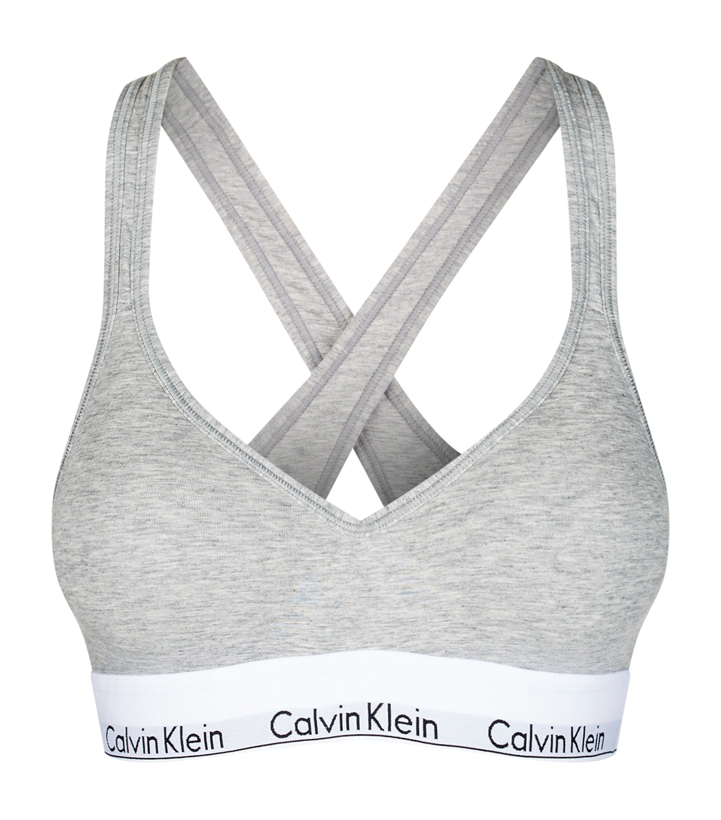 Calvin Klein Grey Padded Logo Bralette | Harrods US