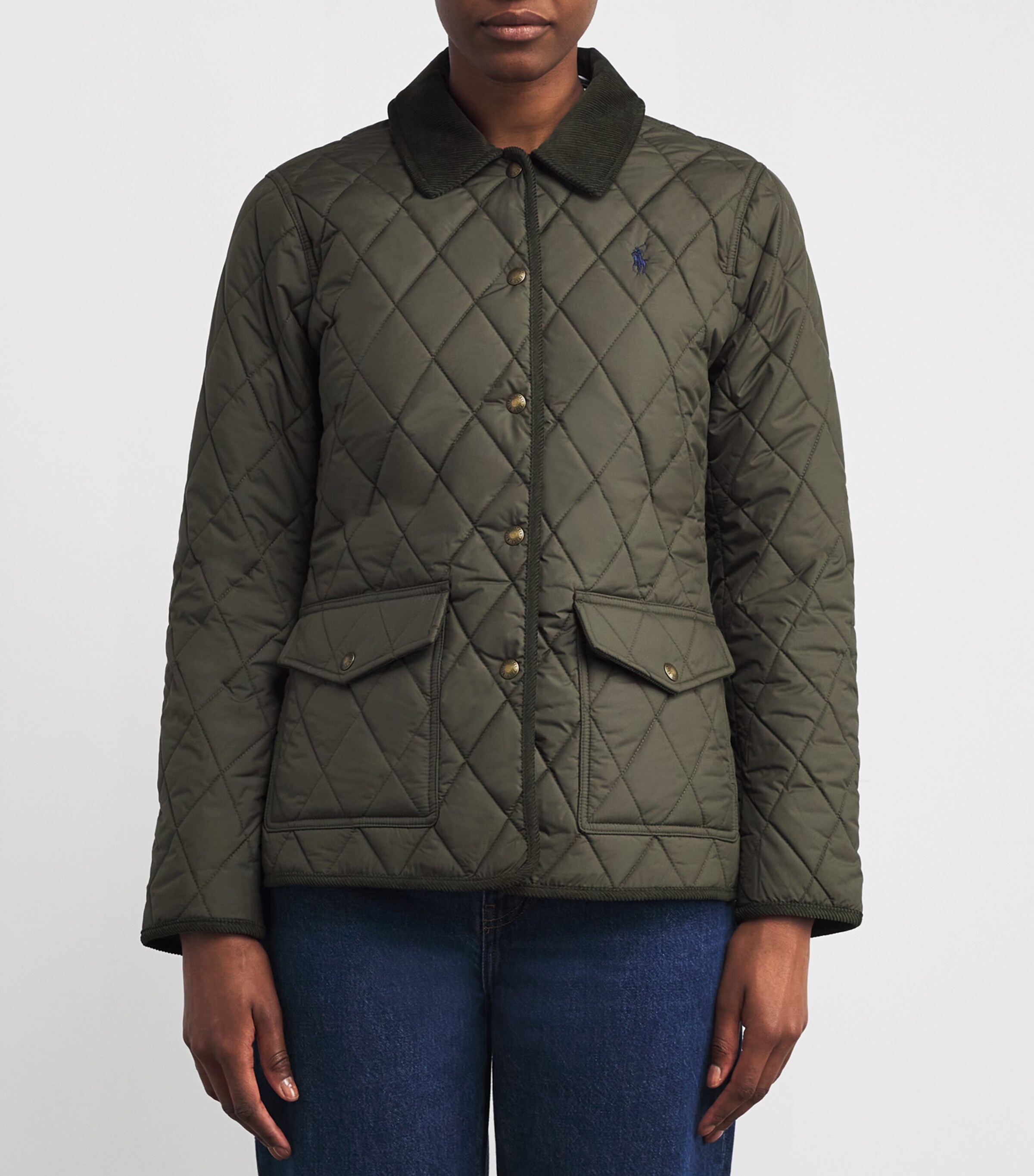 Polo Ralph Lauren Green Corduroy-Trim Quilted Jacket | Harrods US
