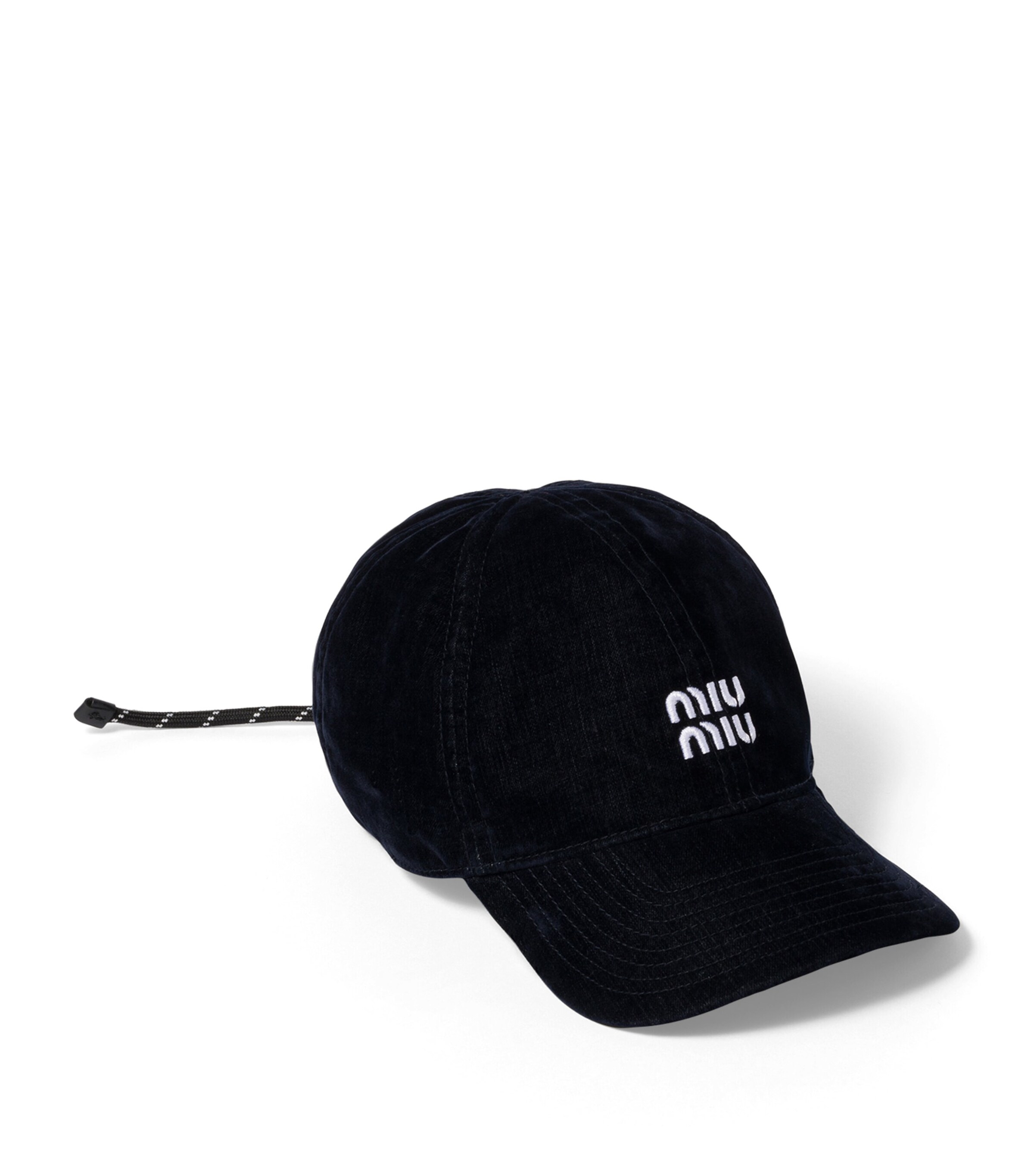 Miu Miu Blue Velvet Logo Baseball Cap | Harrods UK