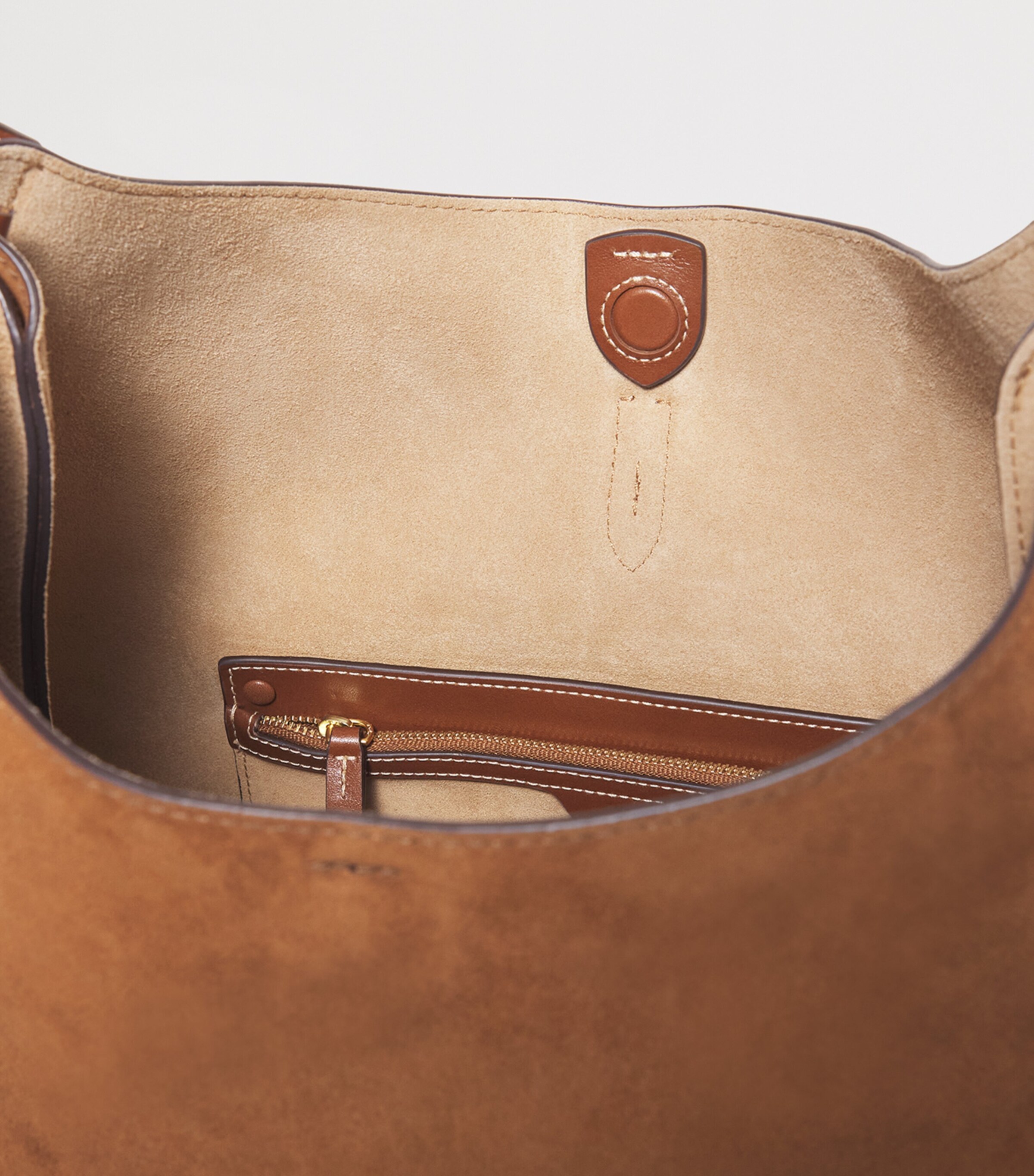 Polo Ralph Lauren Brown Medium Suede ID Shoulder Bag | Harrods US