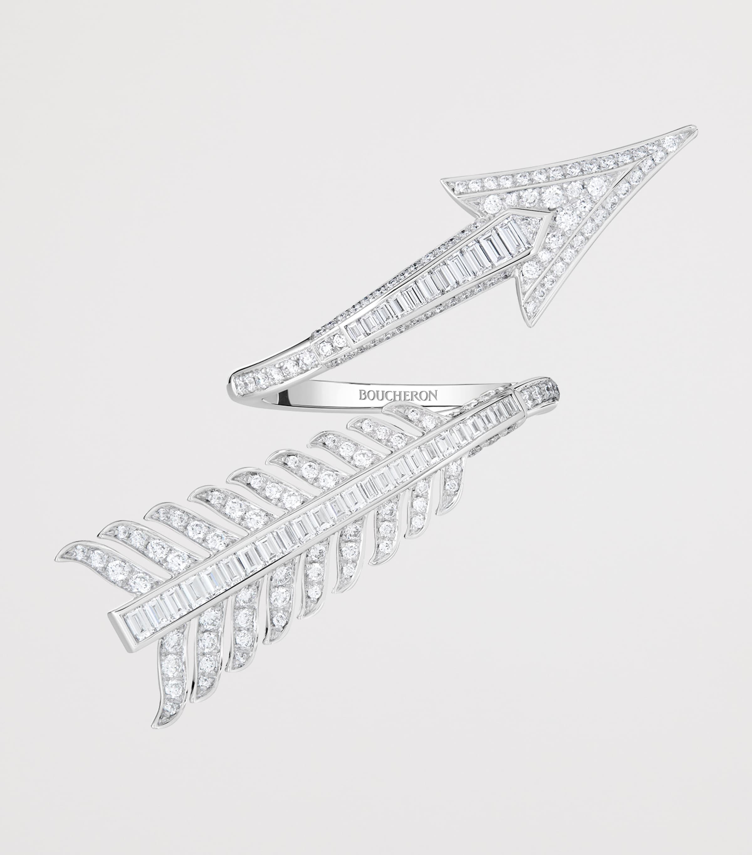 Boucheron White Gold and Diamond Nature Triomphante Flèche Ring ...