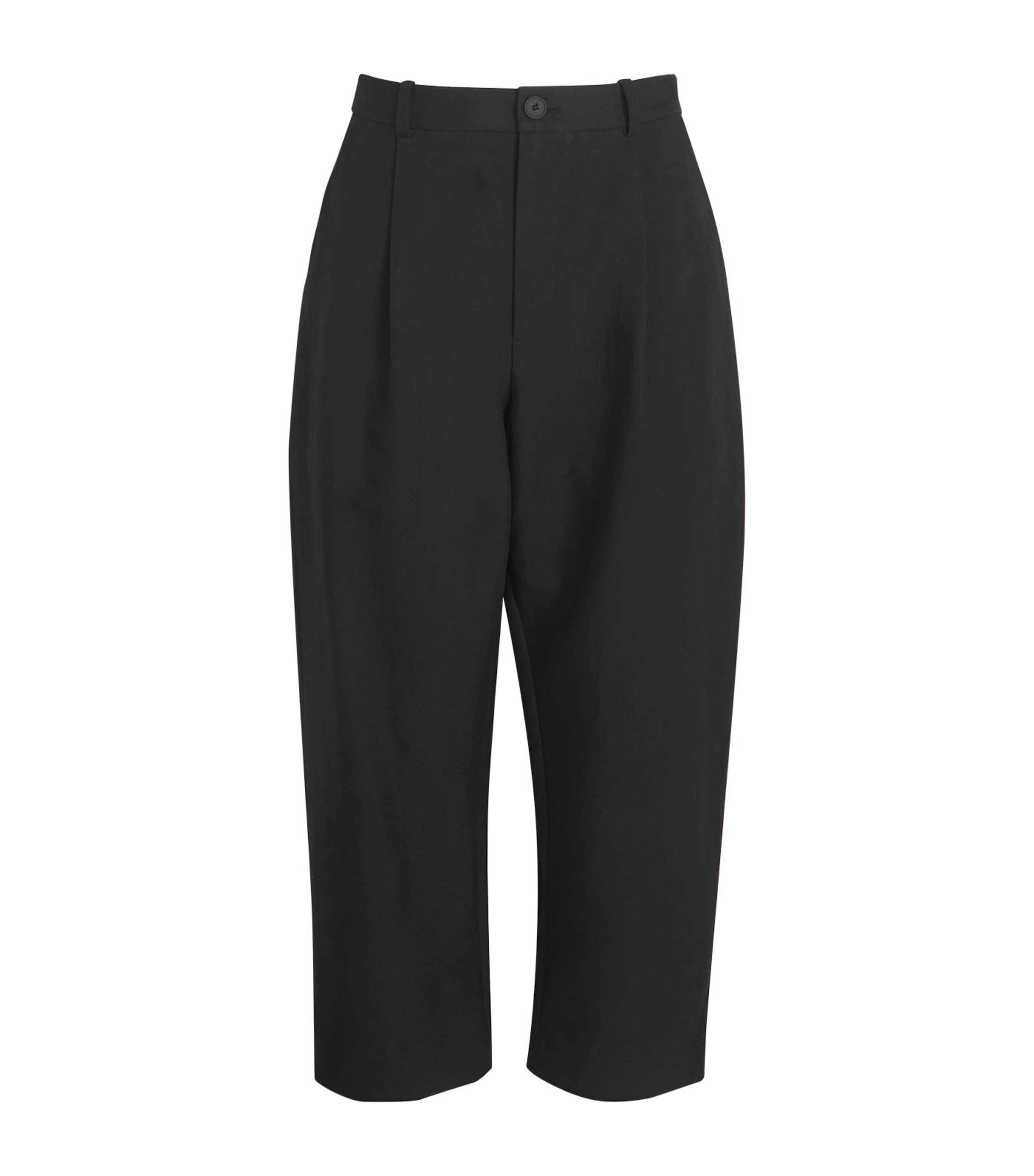 Studio Nicholson Black Cotton Pleated Trousers | Harrods AU
