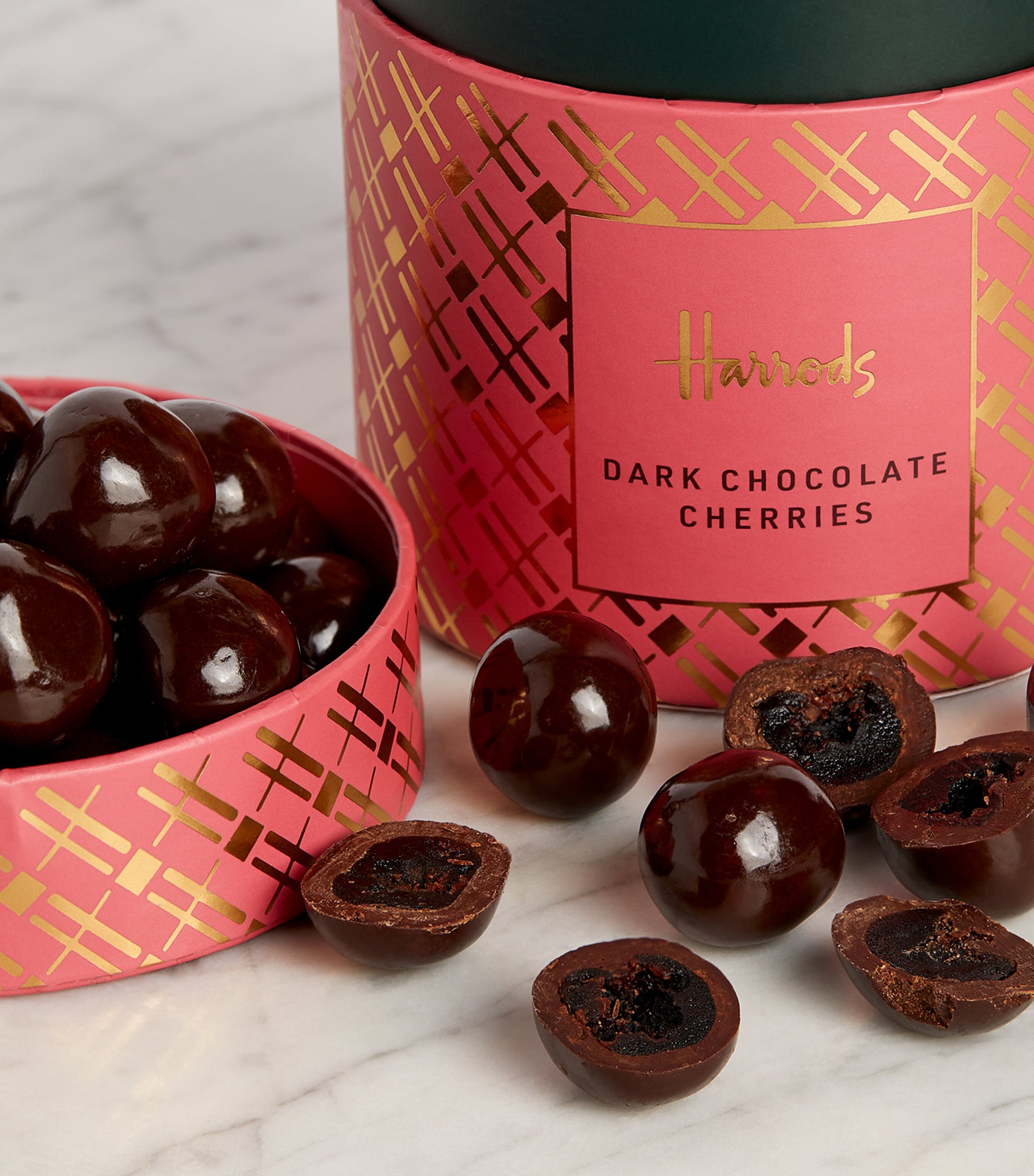 Harrods Dark Chocolate Cherries (325g) | Harrods UK