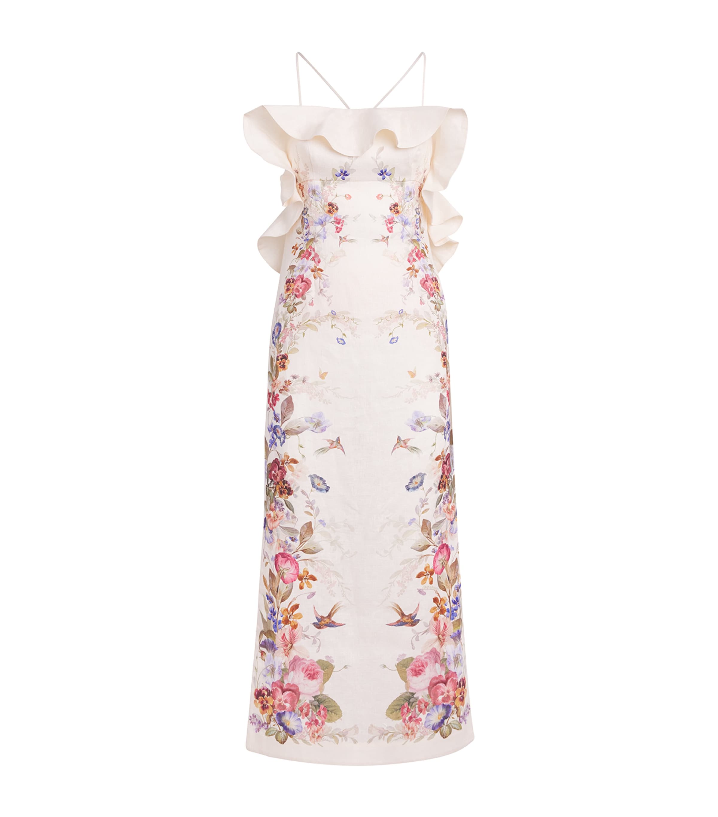 Zimmermann Multi Ruffle-Detail Patience Midi Dress | Harrods UK