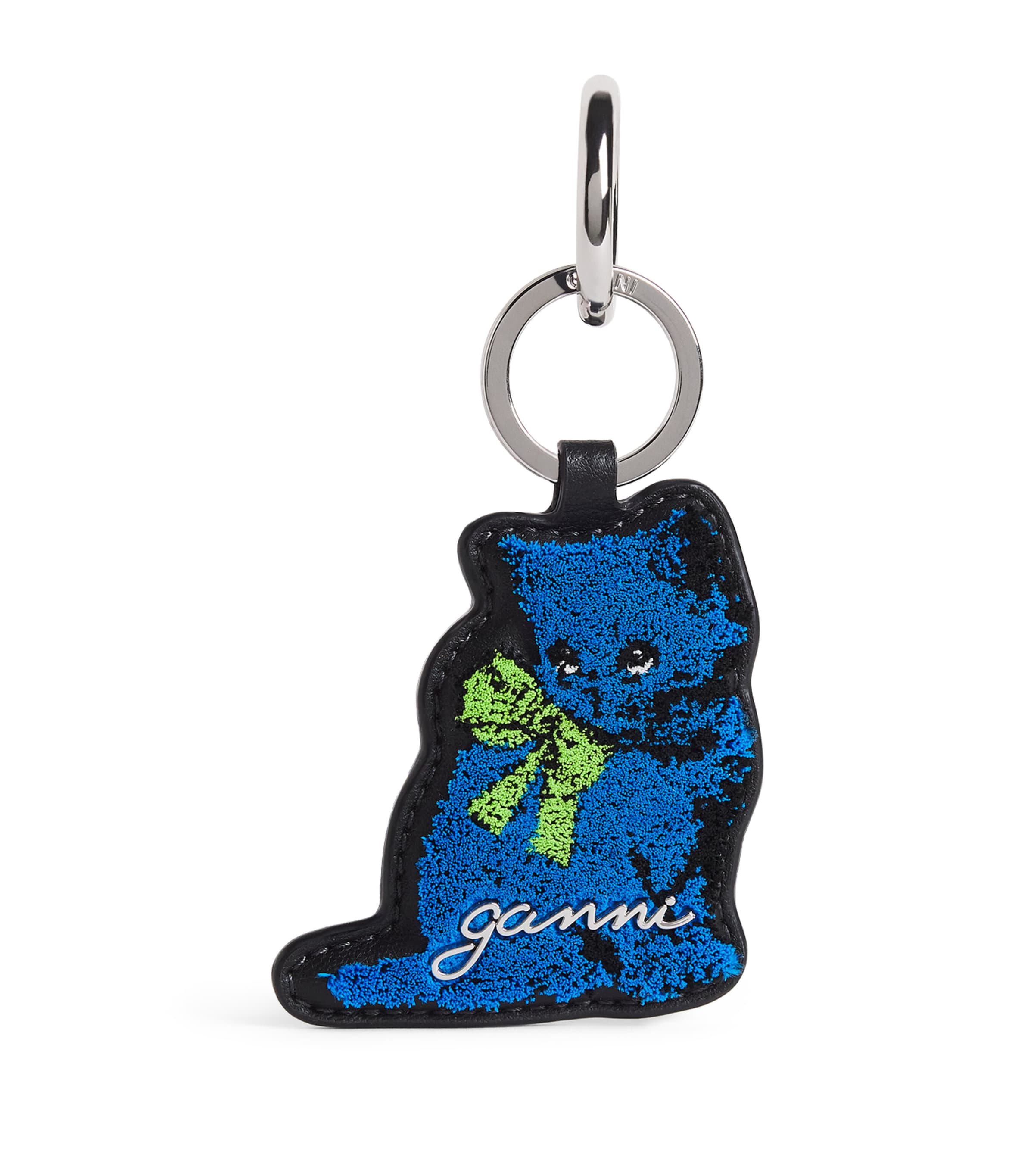 GANNI Blue Cat Keyring | Harrods AU